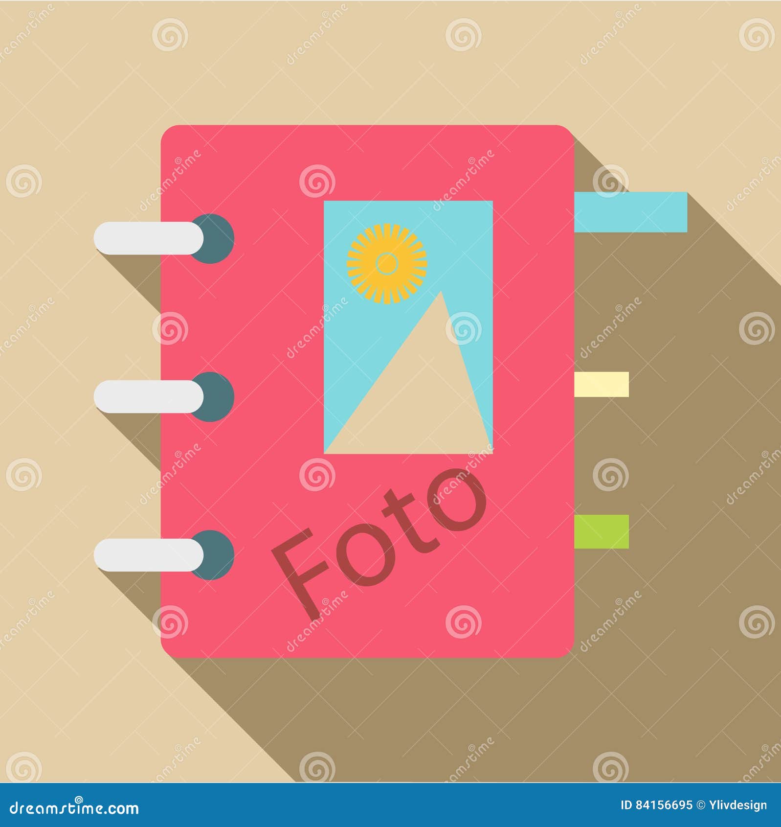 Photo Album Icon, Flat Style Stock Vector - Illustration of vintage ...