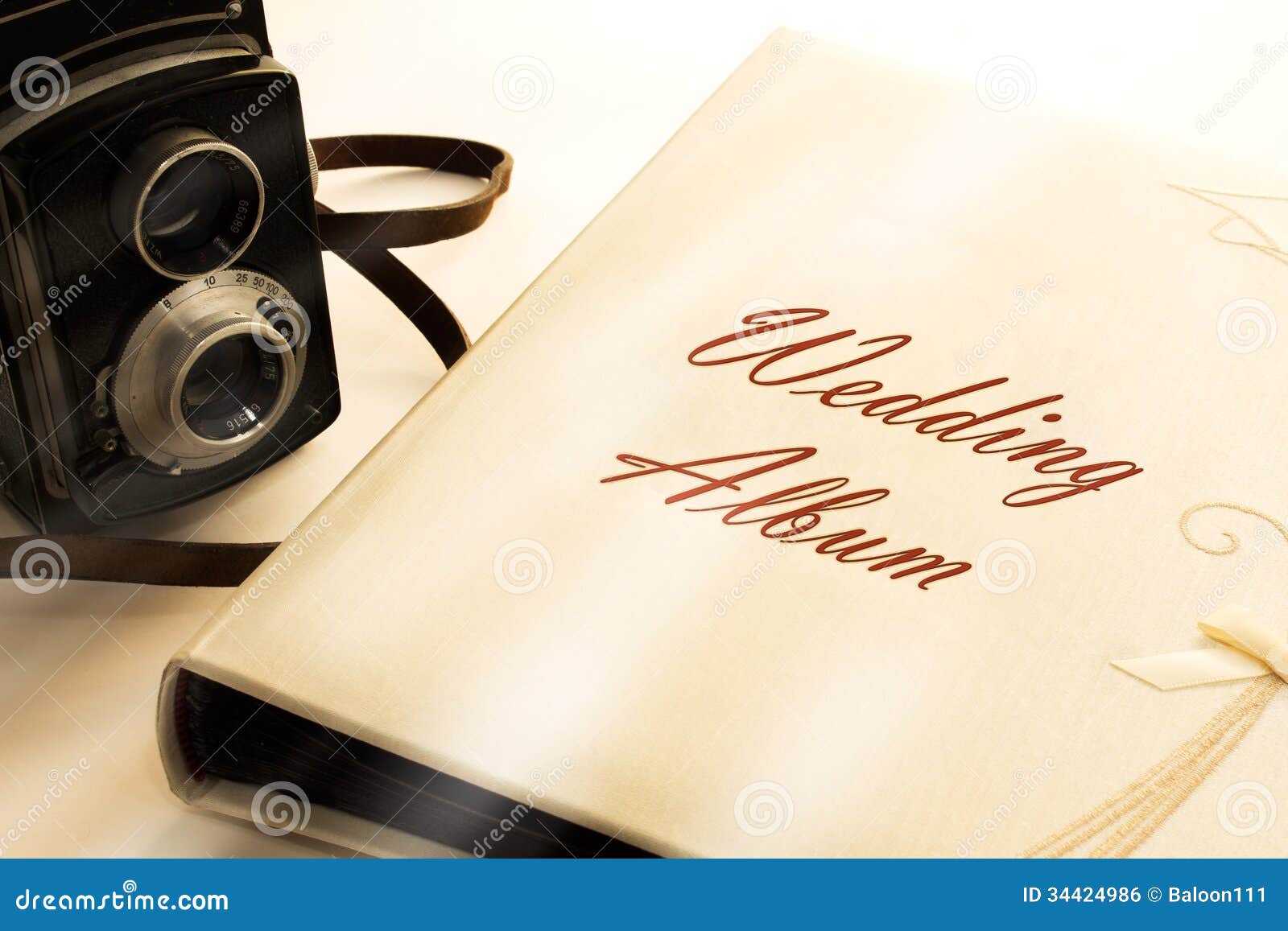 Photo Album with Old Camera Stock Photo - Image of table, wedding: 34424986