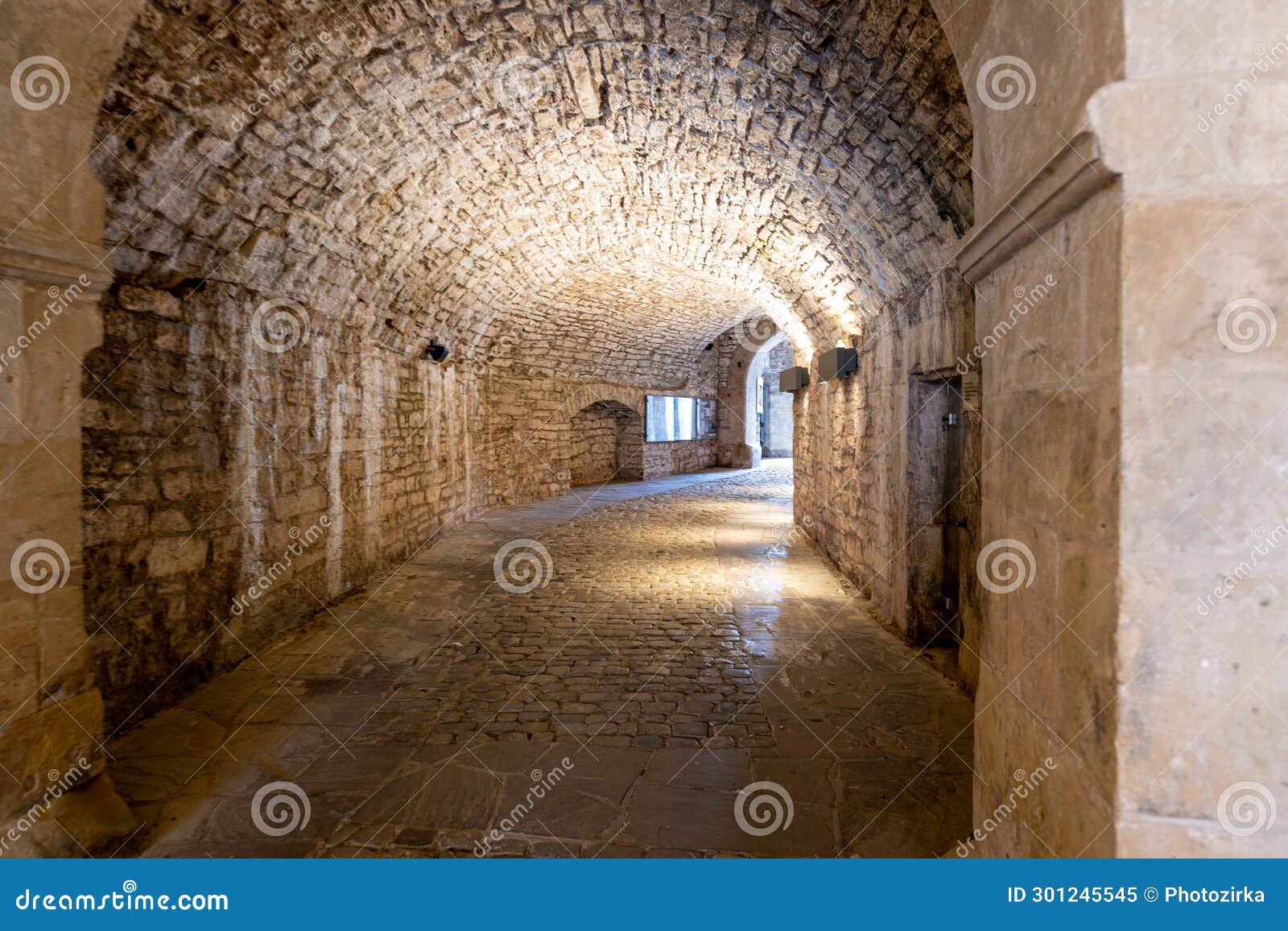 Photo of an Ancient Underground Tunnel Stock Image - Image of castle ...