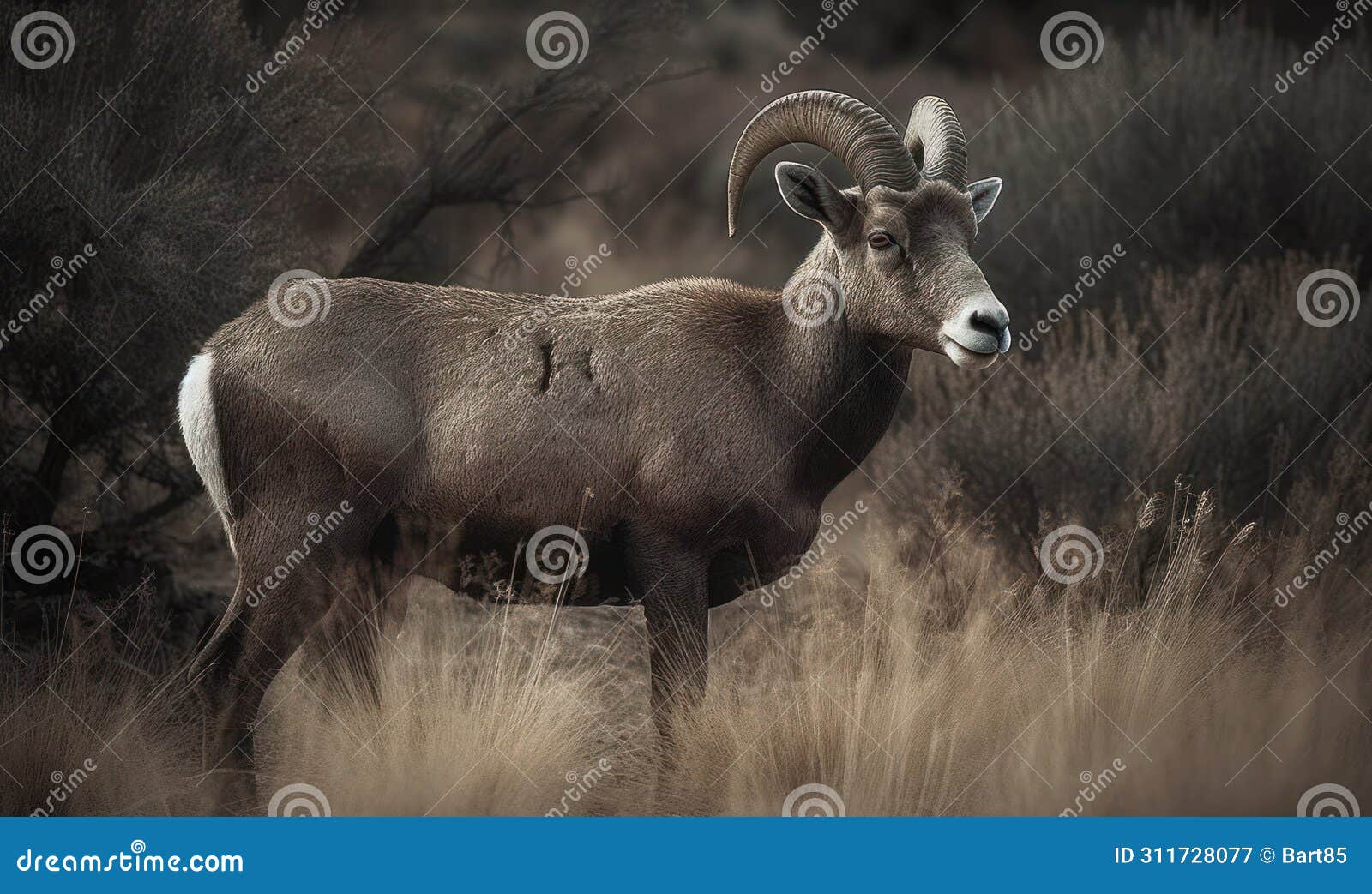 Photo Of Argali Isolated On White Background. Generative AI Royalty ...