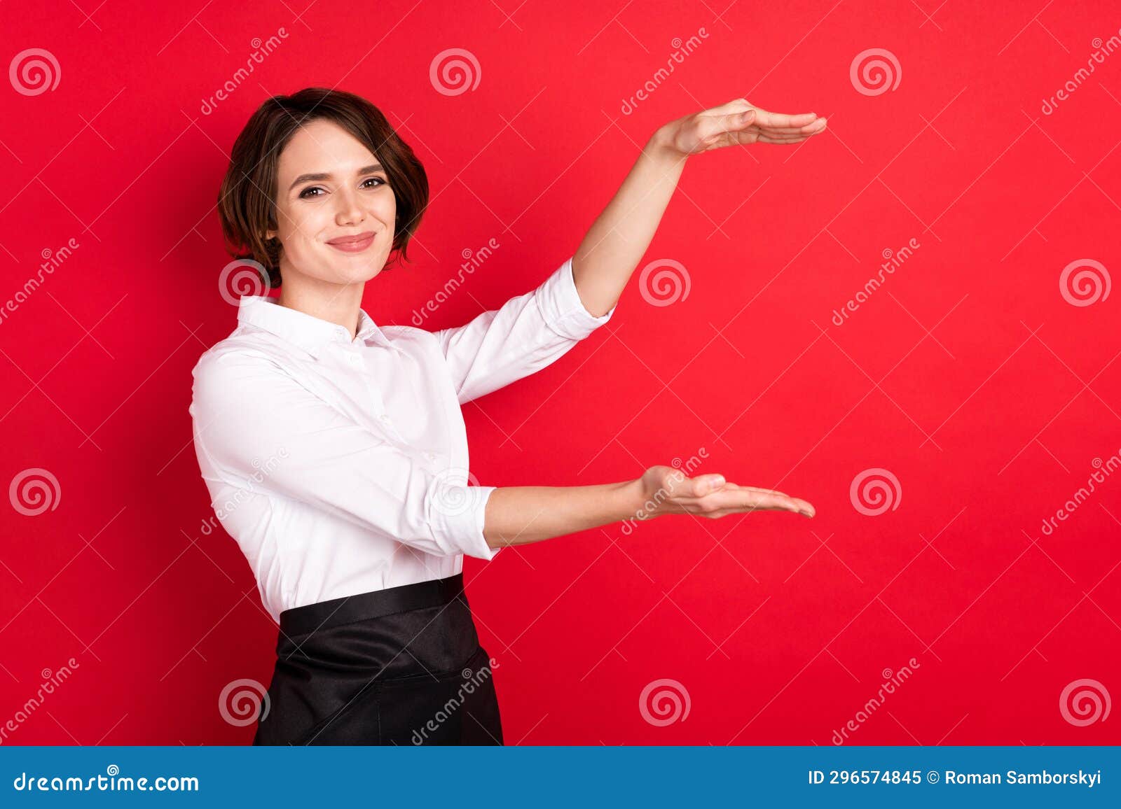 Measure And Size Happy Mature Teacher Holding Triangle And Protractor