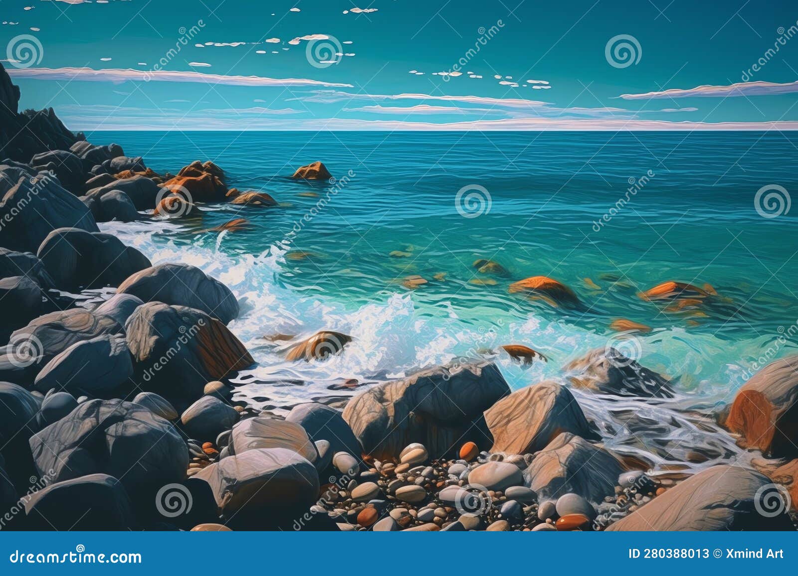 Background Beach with Stone and Rock Ai Generated Stock Illustration ...