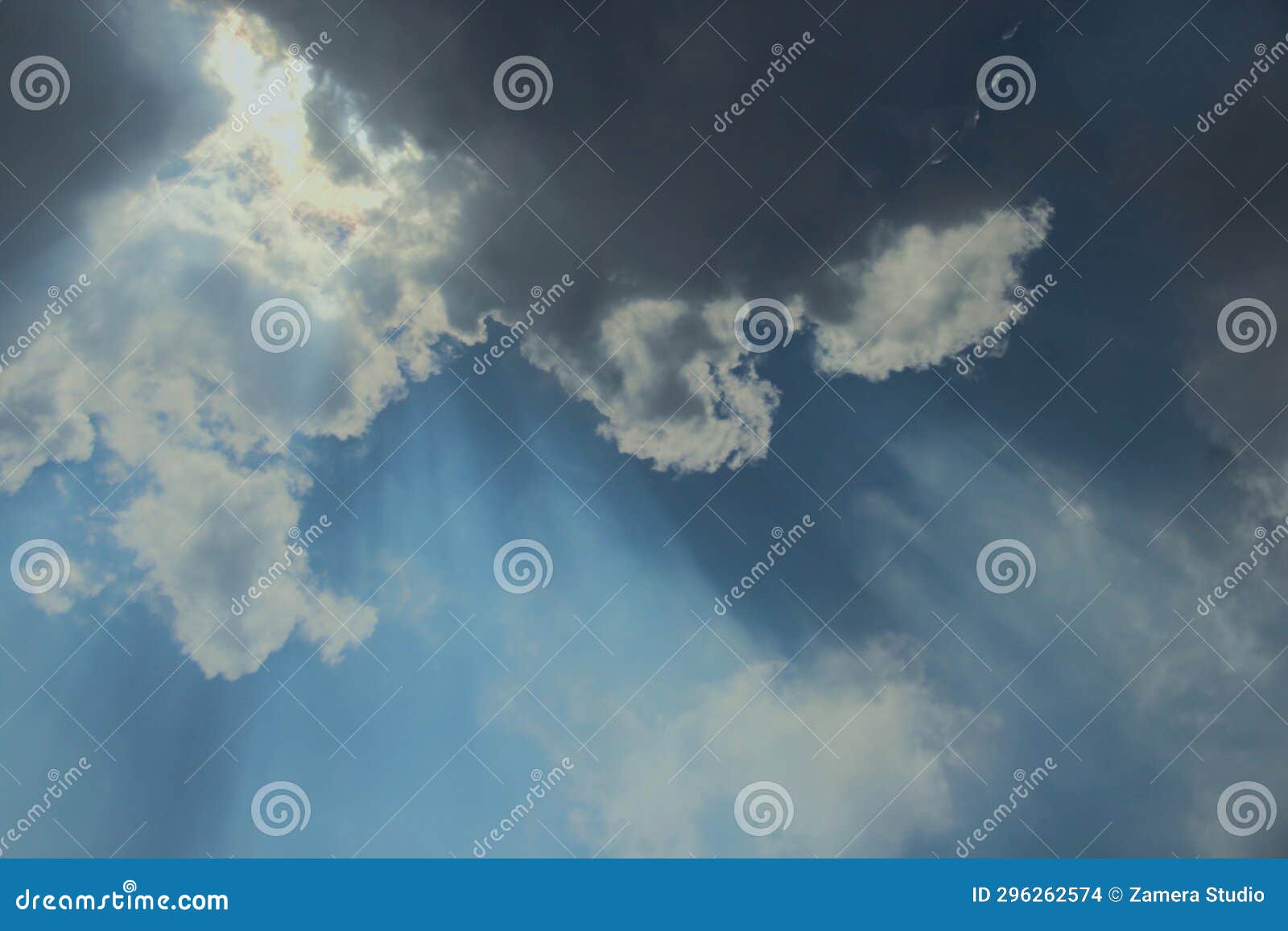Photo Background of Clouds Overcast with Sun Rays Stock Photo - Image ...