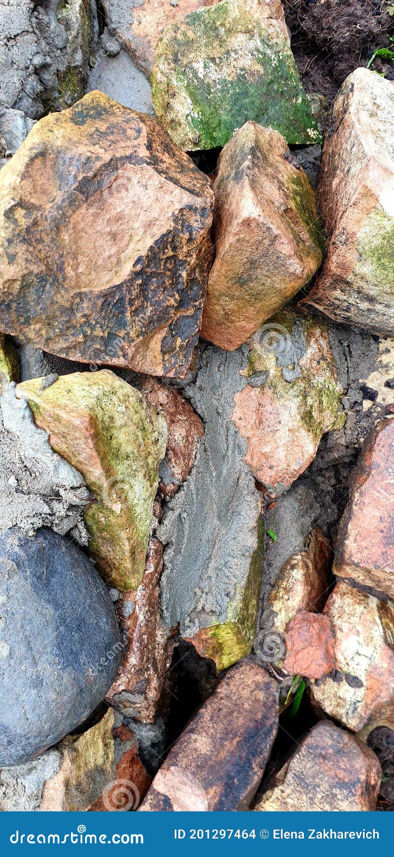 Large Relief Stones Overgrown with Mud Stock Photo - Image of burden ...