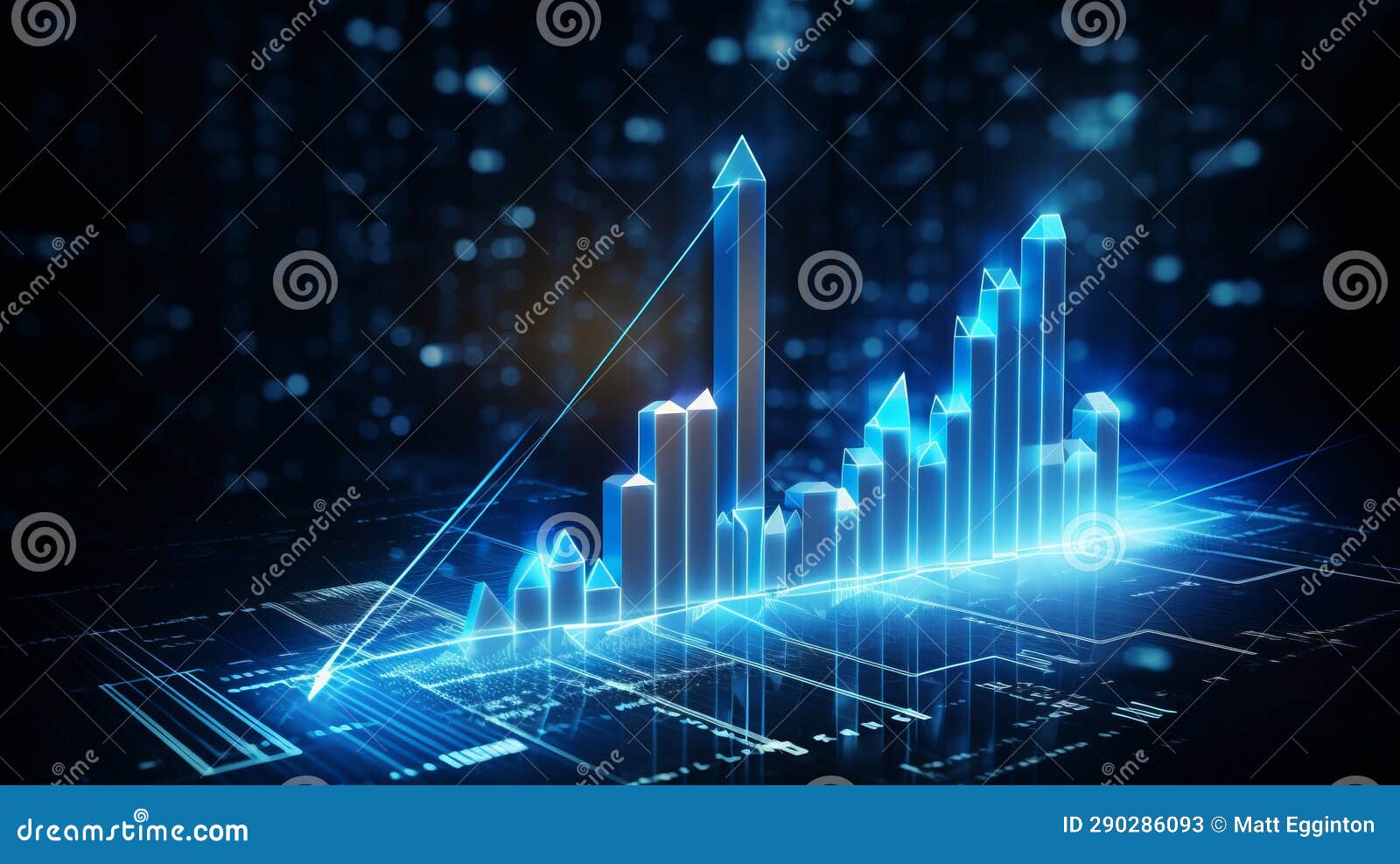 Photo of a Bar Chart on a Dark Background Stock Illustration ...