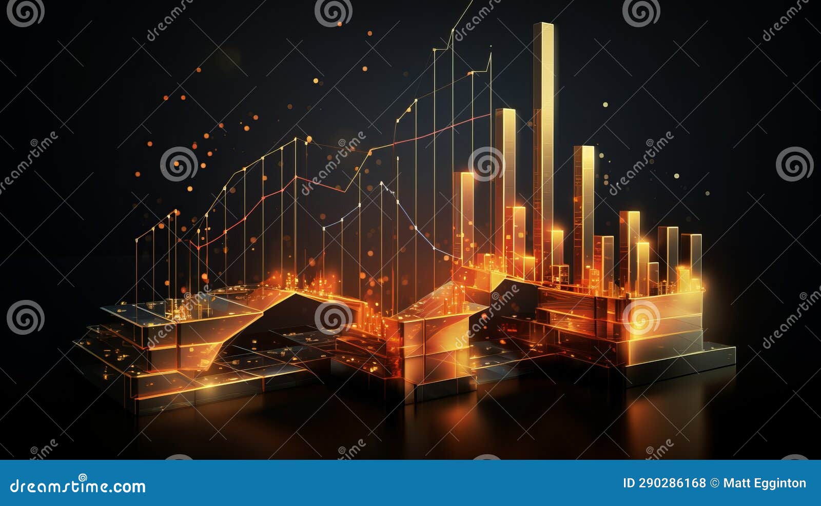 Photo of a Bar Chart on a Dark Background Stock Illustration ...
