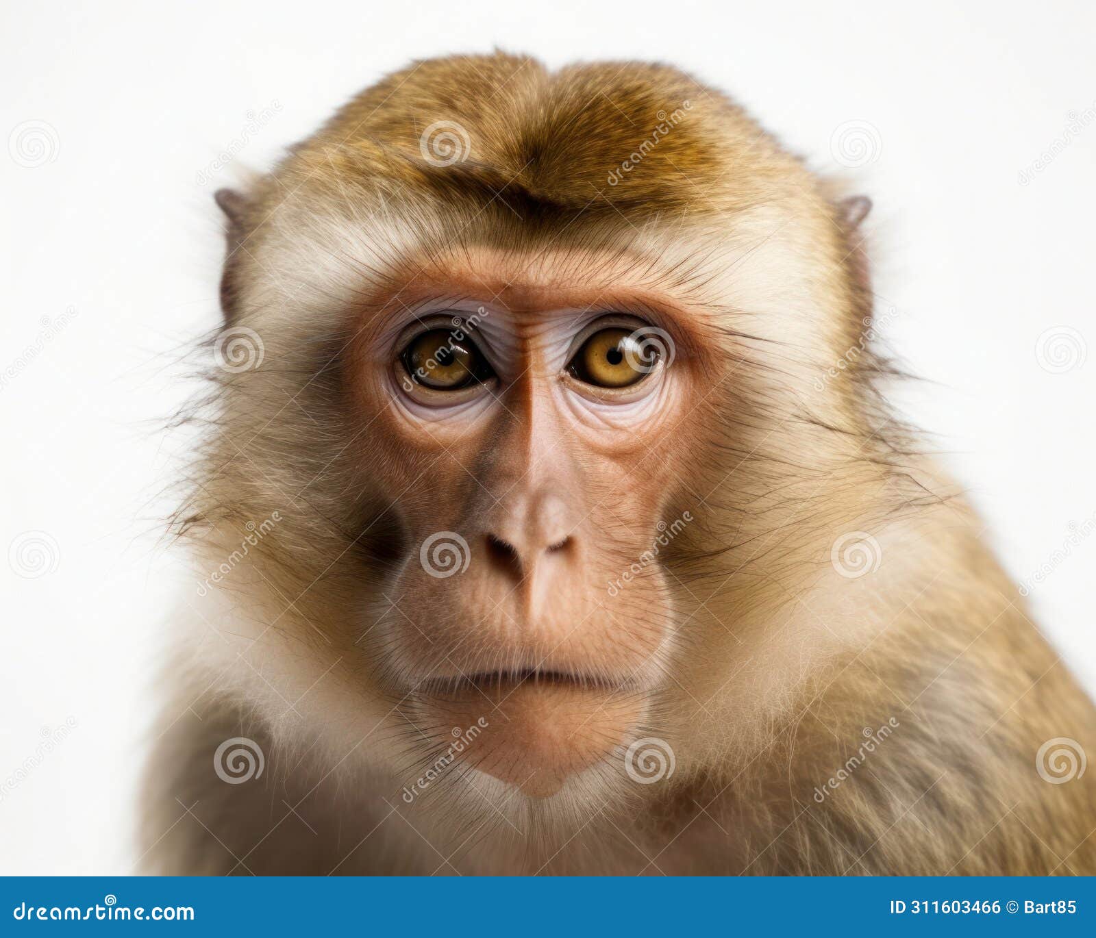 Photo Of Barbary Macaque Isolated On White Background. Generative AI ...