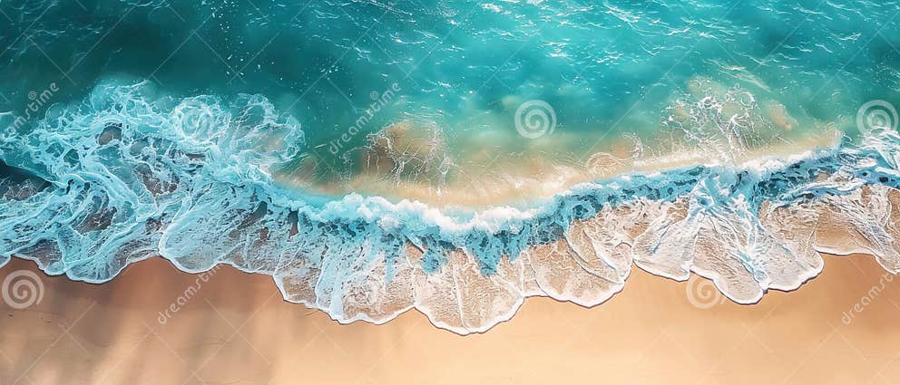 Photo Of The Beach Sand And Water Top View Stock Image Image Of Blue Background 323520965