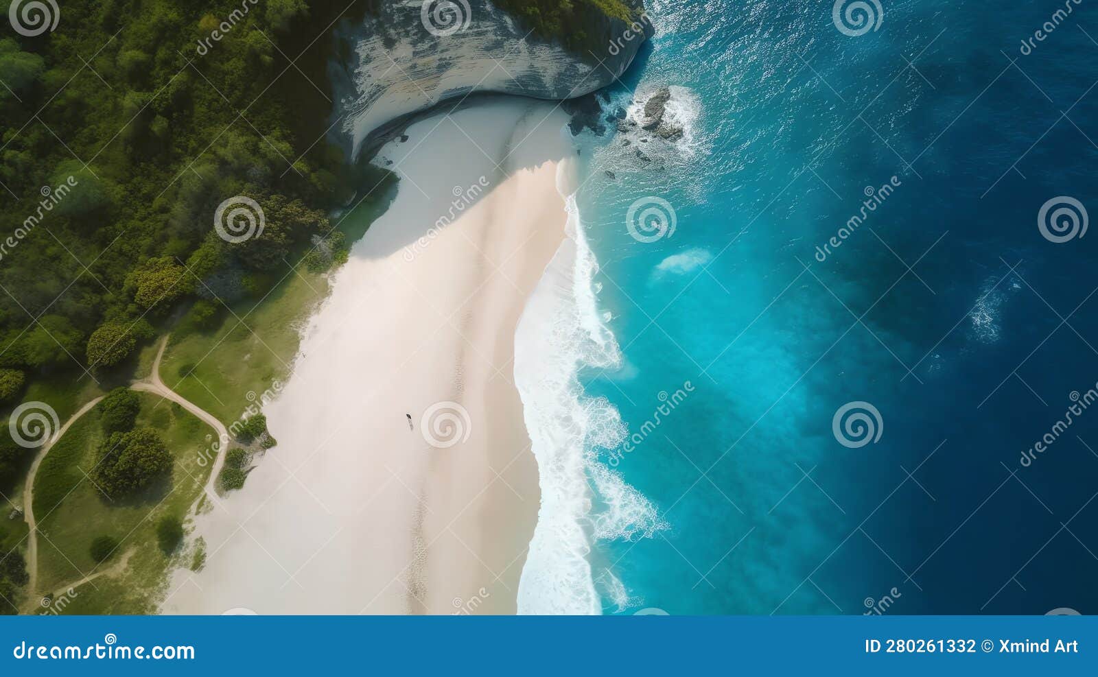 Beautiful Beach with Aerial View Ai Generated Stock Photo - Image of ...