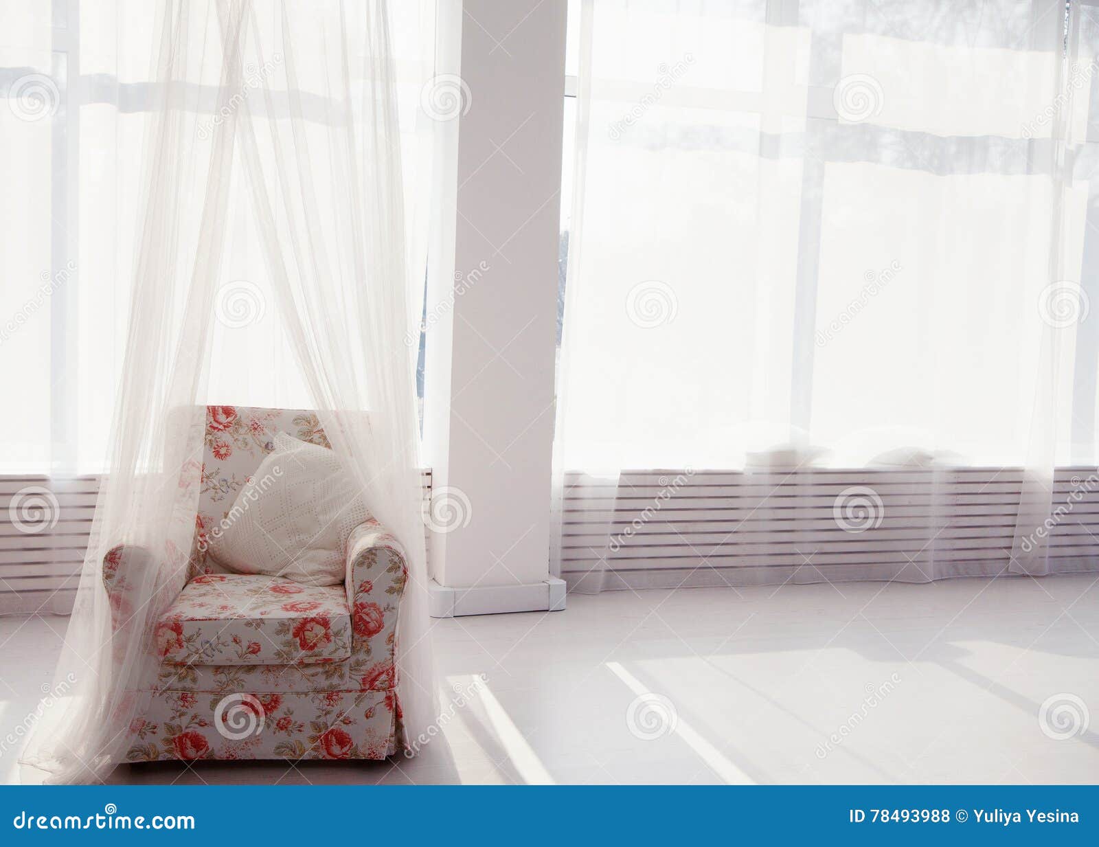 Photo of Beautiful Chair in White Room Stock Photo - Image of interior ...
