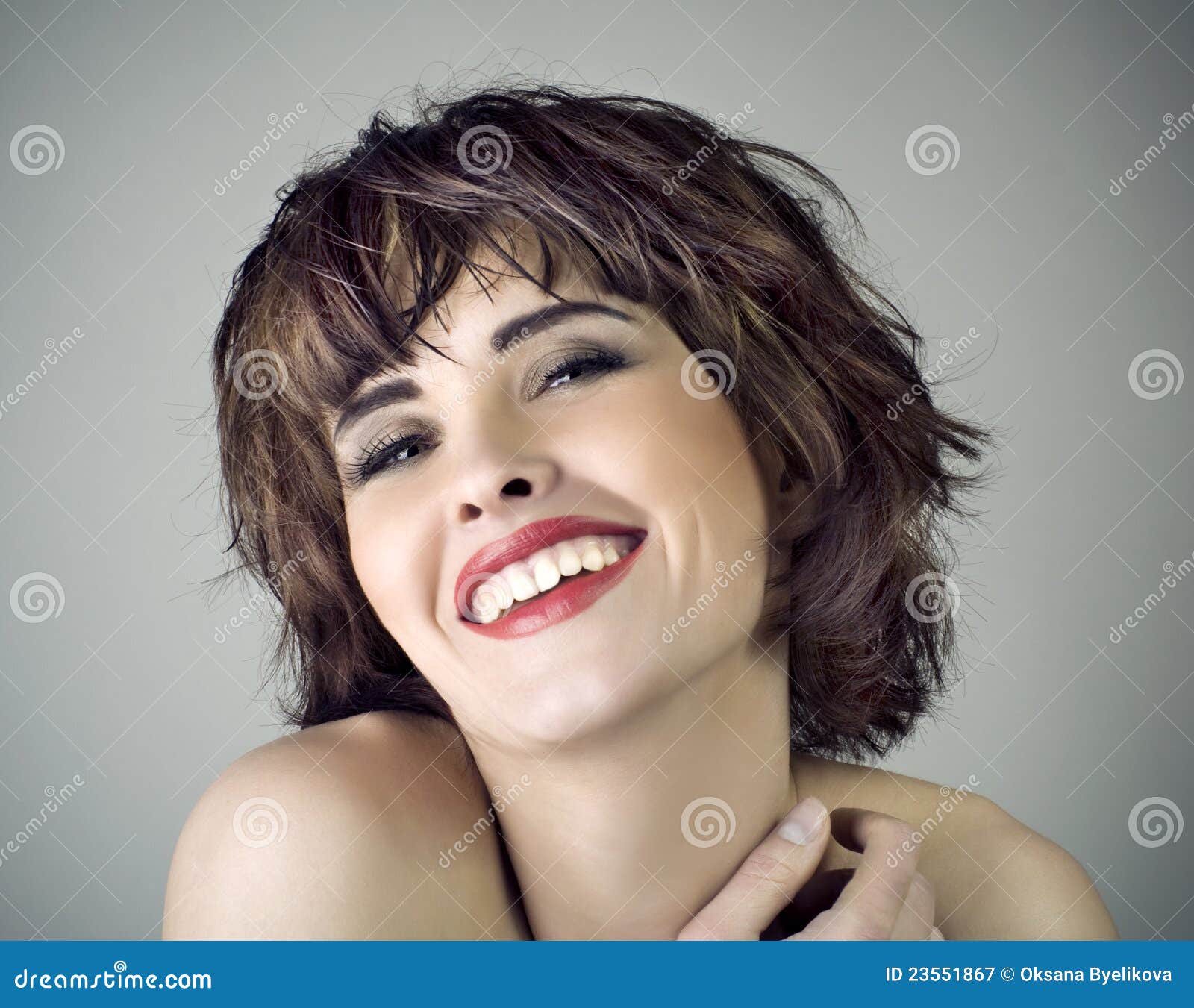 Photo of Beautiful Laughing Woman Stock Image - Image of captivated ...