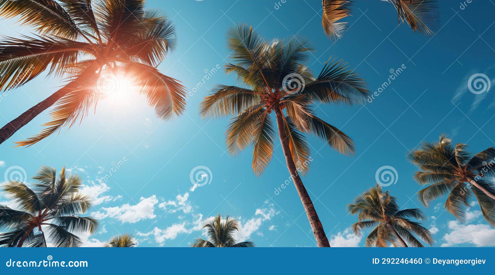 Photo of a Beautiful Palm Tree Grove with the Sunlight Streaming ...