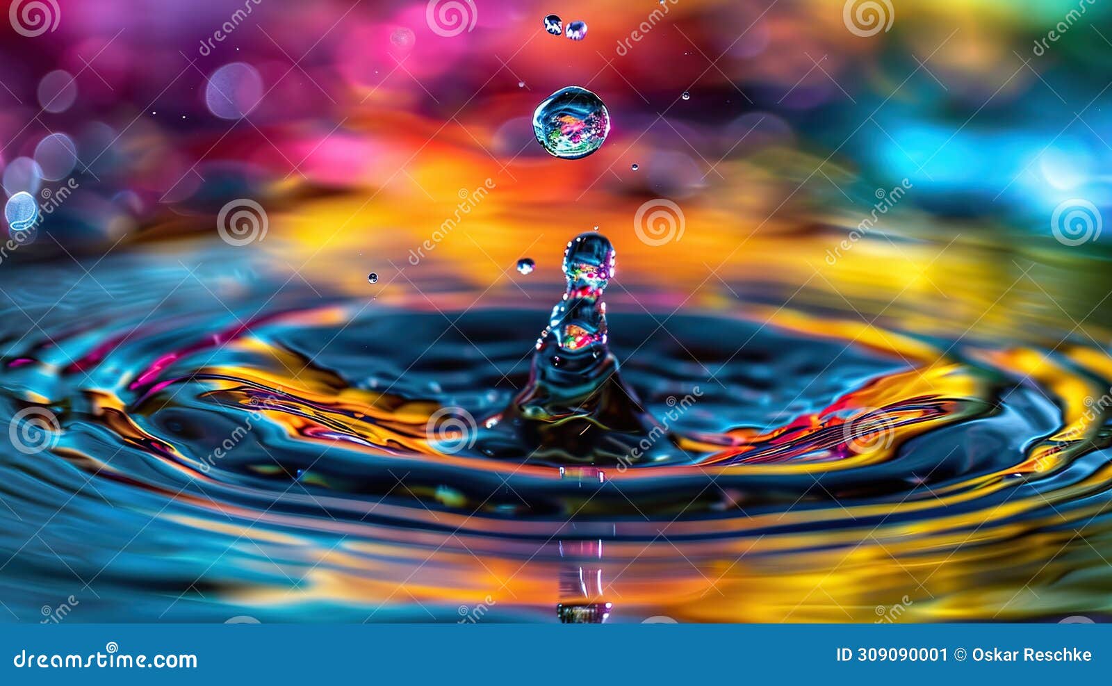 Photo of a Beautiful Water Drop Collision on a Water Surface with ...