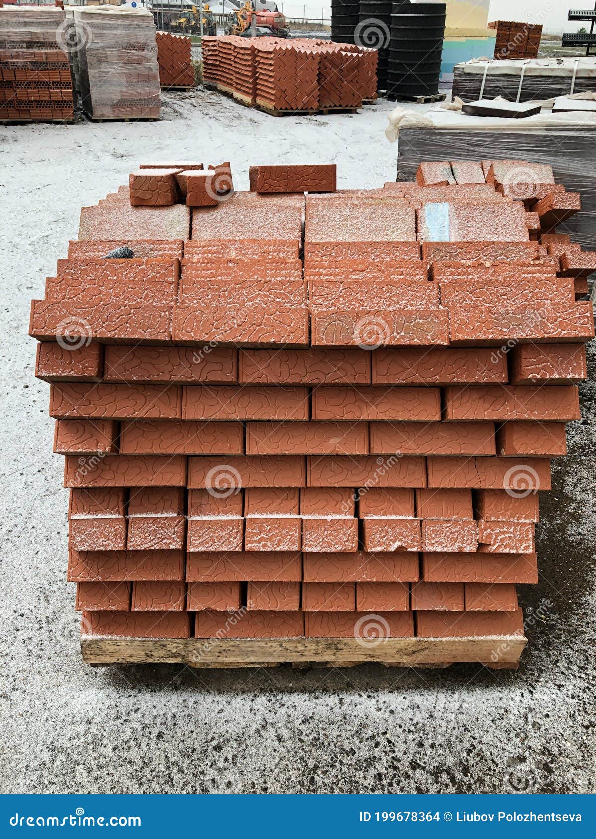 Photo Big Pile of Red Bricks Stock Photo - Image of stone, solid: 199678364