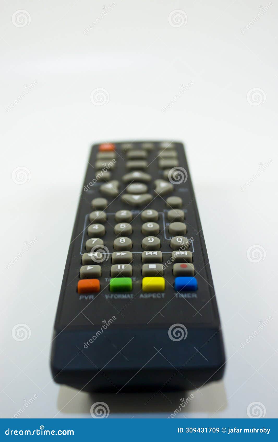 Photo of a Black TV Remote on a White Background Stock Image - Image of ...