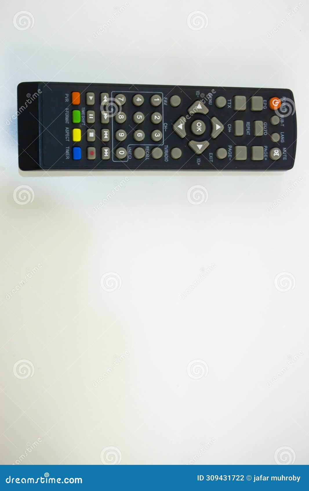 Photo of a Black TV Remote on a White Background Stock Photo - Image of ...