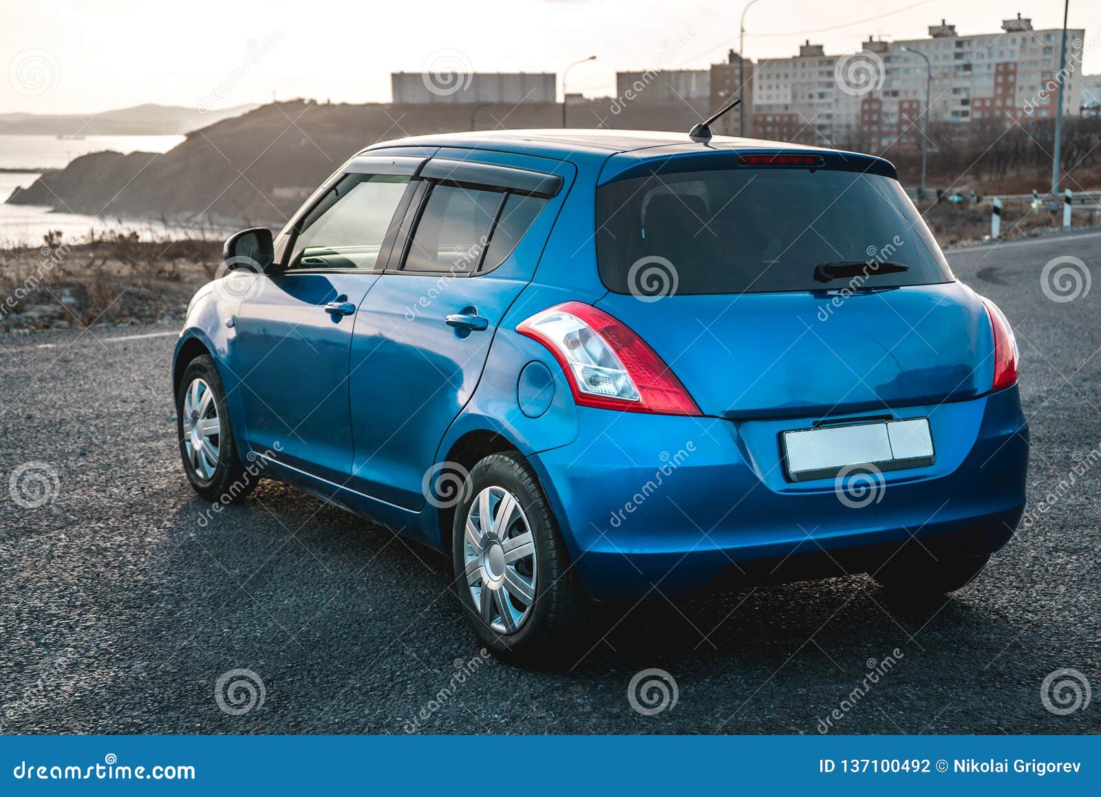 The photo of the blue car stock photo. Image of fast - 137100492
