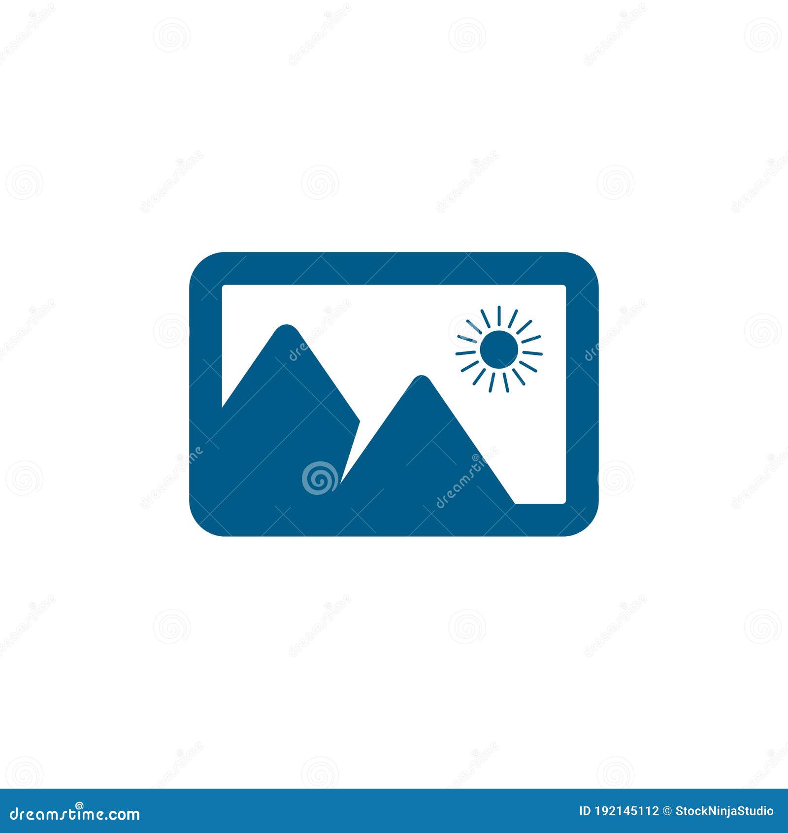 Photo Blue Icon on White Background. Blue Flat Style Vector ...