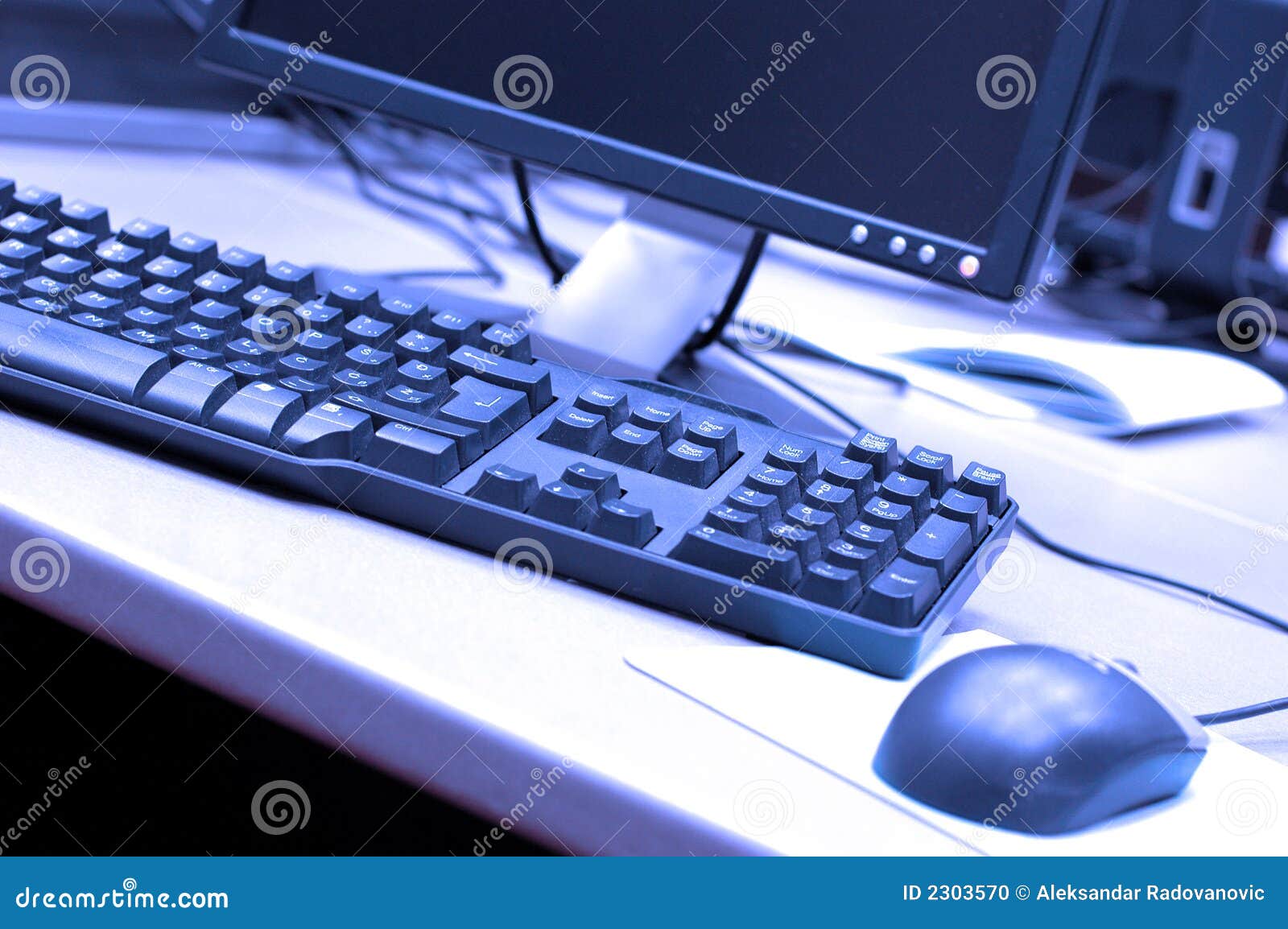 Photo blue keyboards stock photo. Image of monitors, computers - 2303570