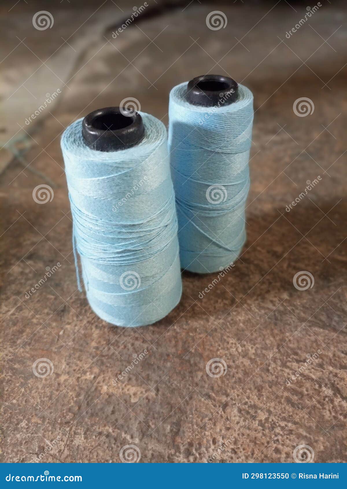 Photo of Blue Thread on a Brown Floor Stock Photo - Image of floor ...