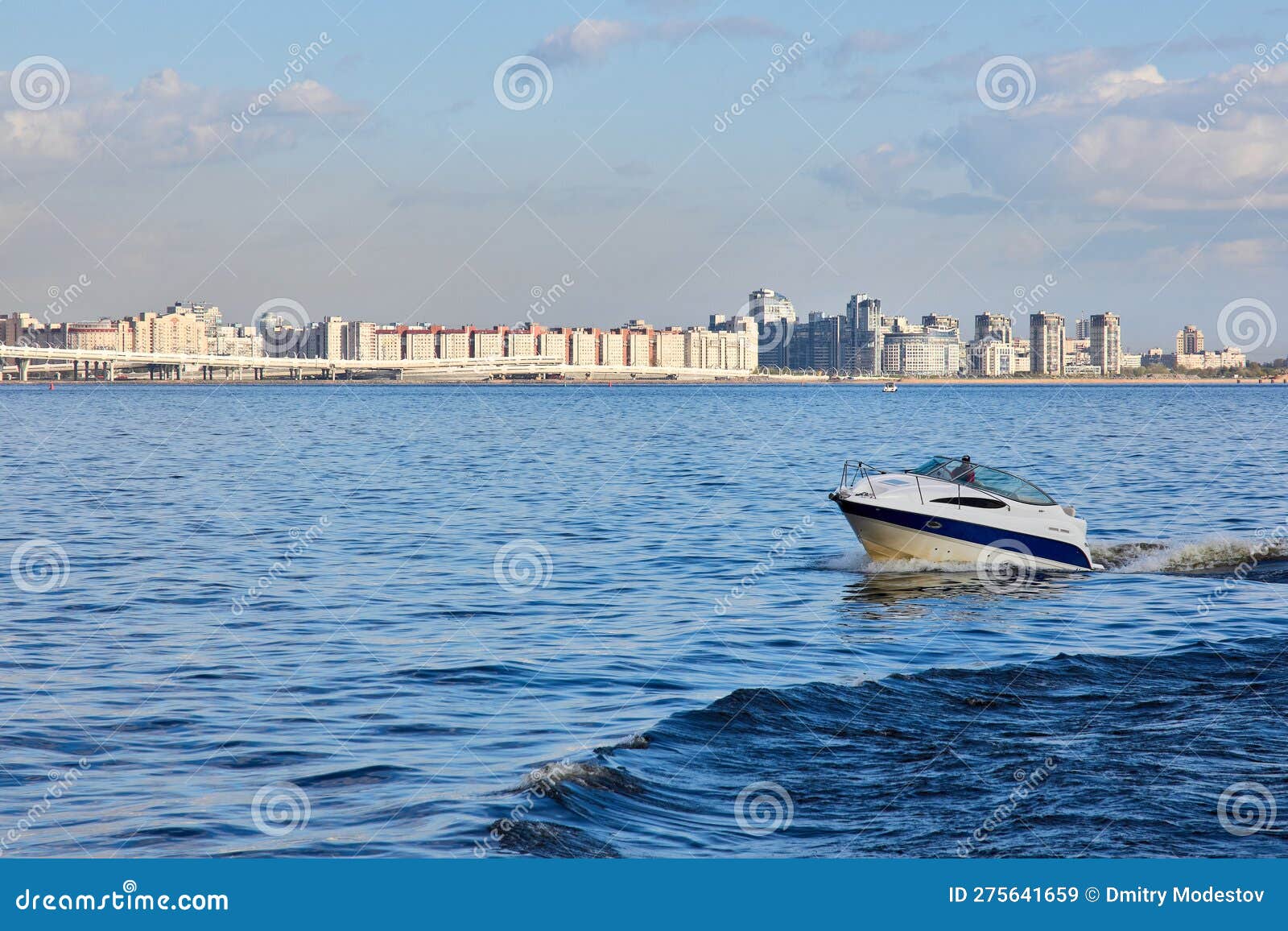 Photo of a Boat Sailing in the Bay Stock Image - Image of ocean, modern ...