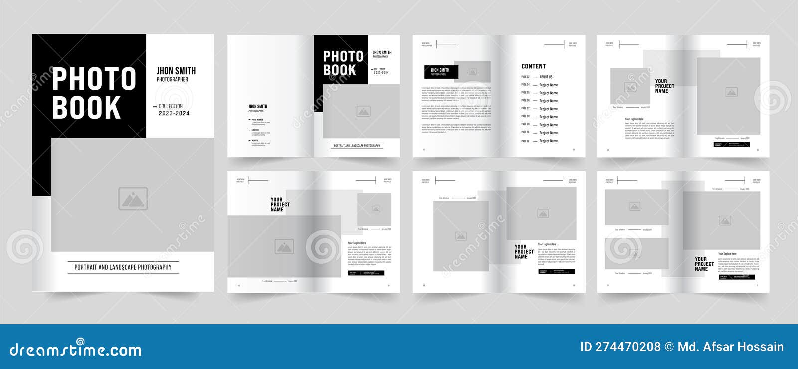 Photo Book Design or Portfolio Design Template Stock Vector ...