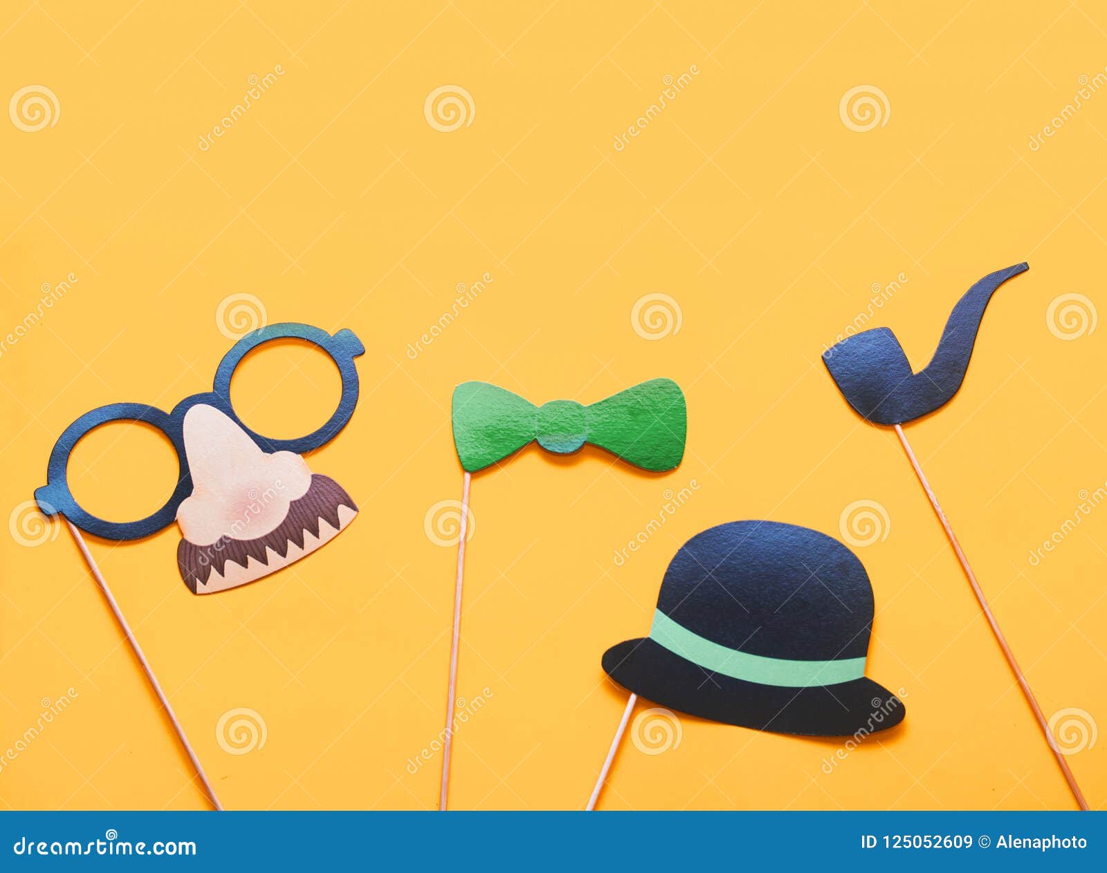 Photo Props on Yellow Backgorund. Stock Image - Image of props, fashion ...