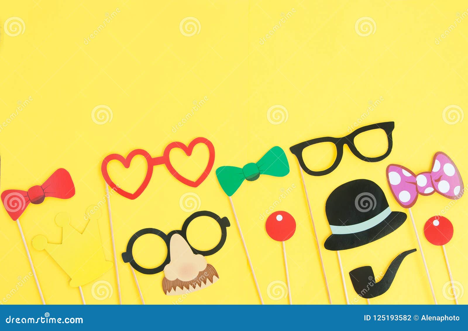 Photo Props on Yellow Backgorund. Stock Photo - Image of object ...