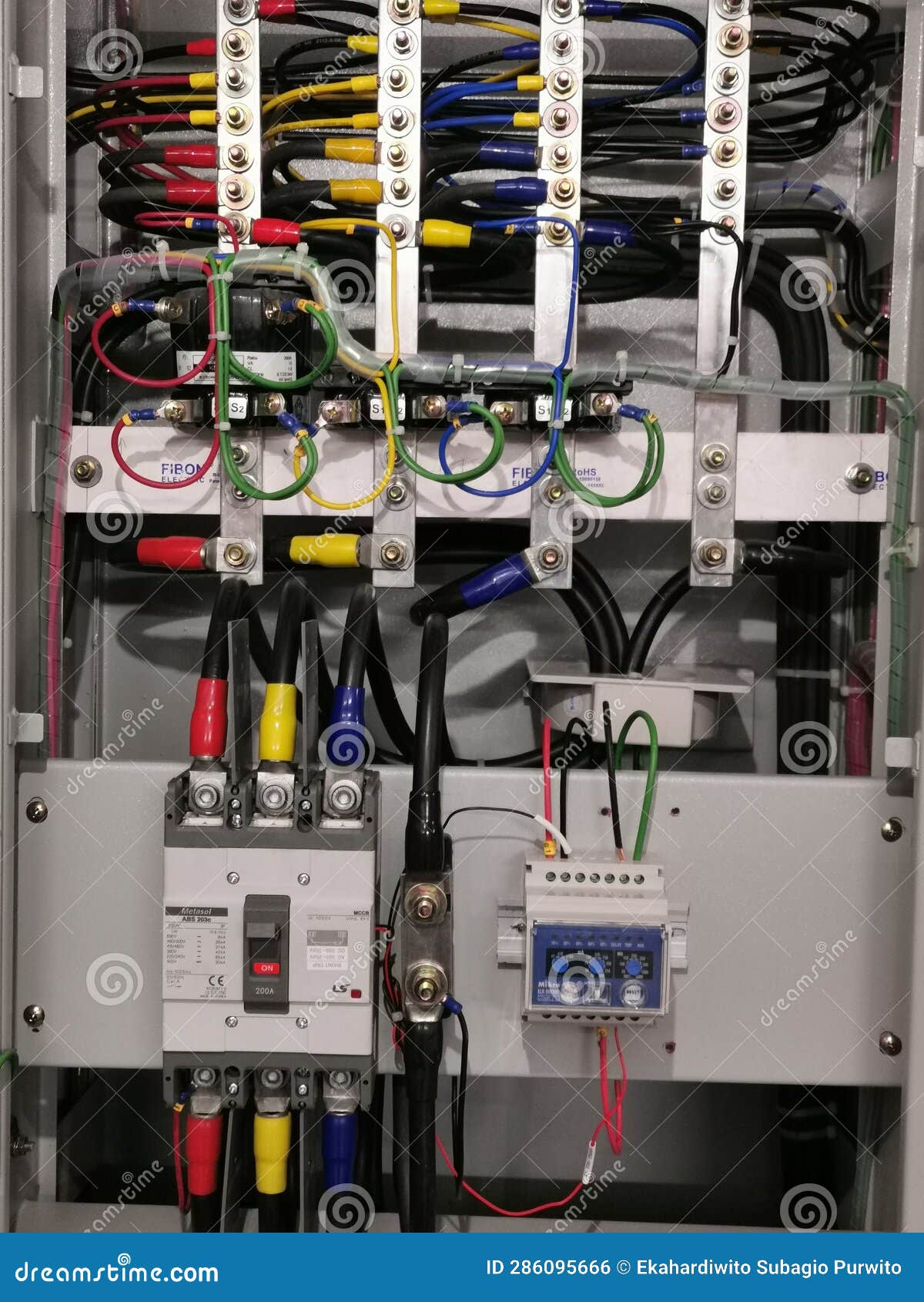 Photo of Breaker with Proctection and Distribution Cables. Editorial ...