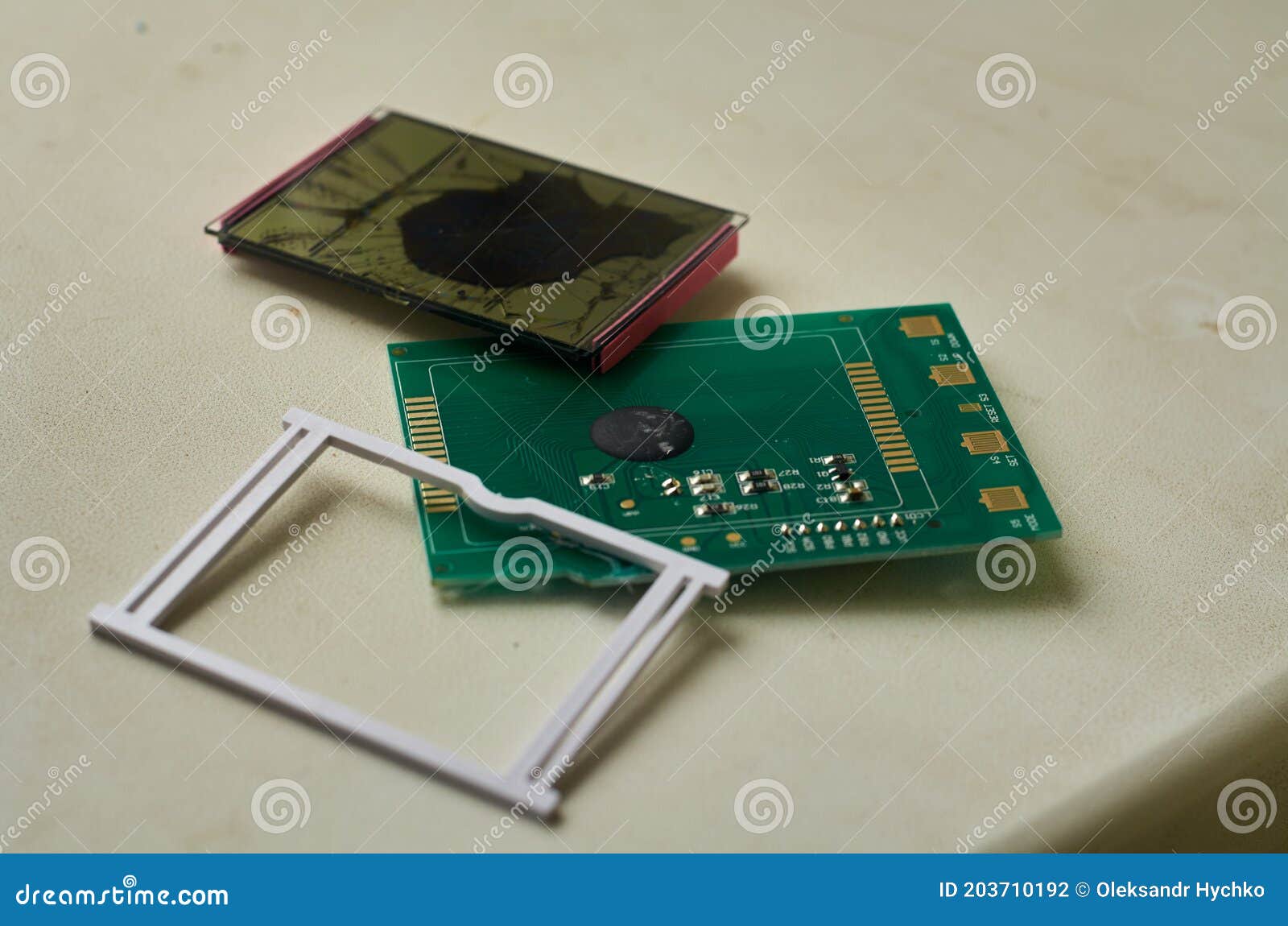 Photo of Broken Screen, Chip and Frame Stock Photo - Image of science ...