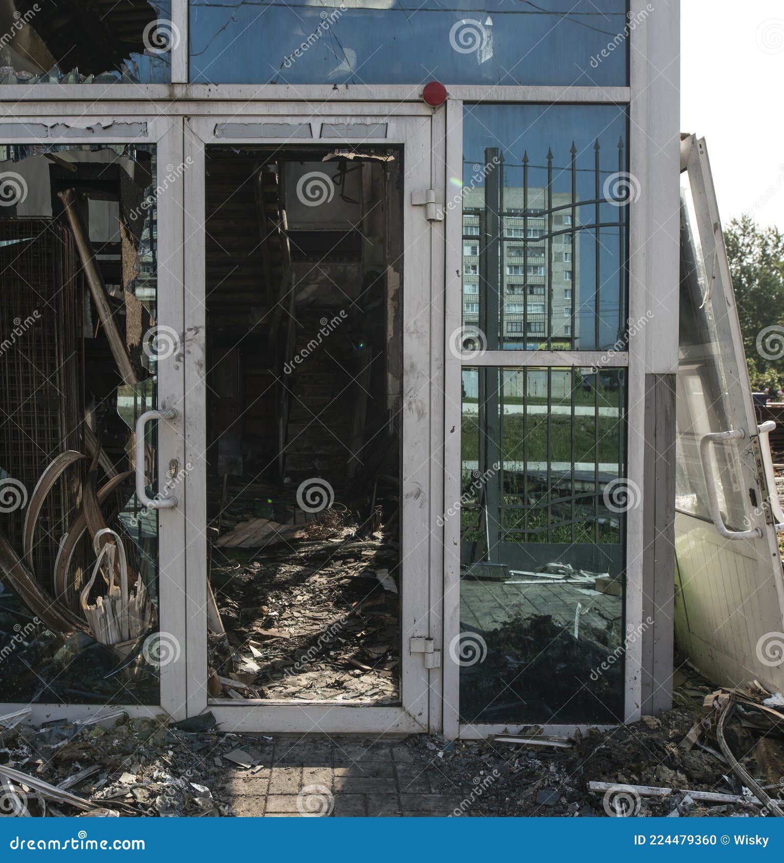 Photo of Building Destroyed by Fire Stock Photo - Image of afraid ...