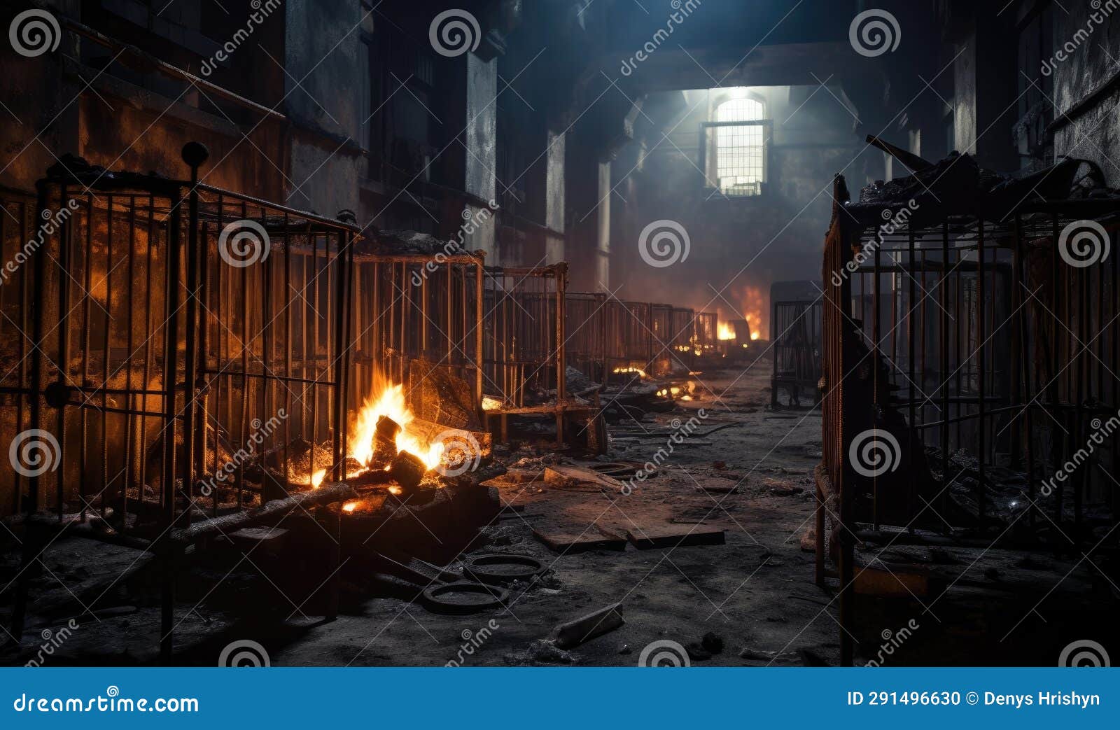 Photo of burning cages stock illustration. Illustration of blaze ...