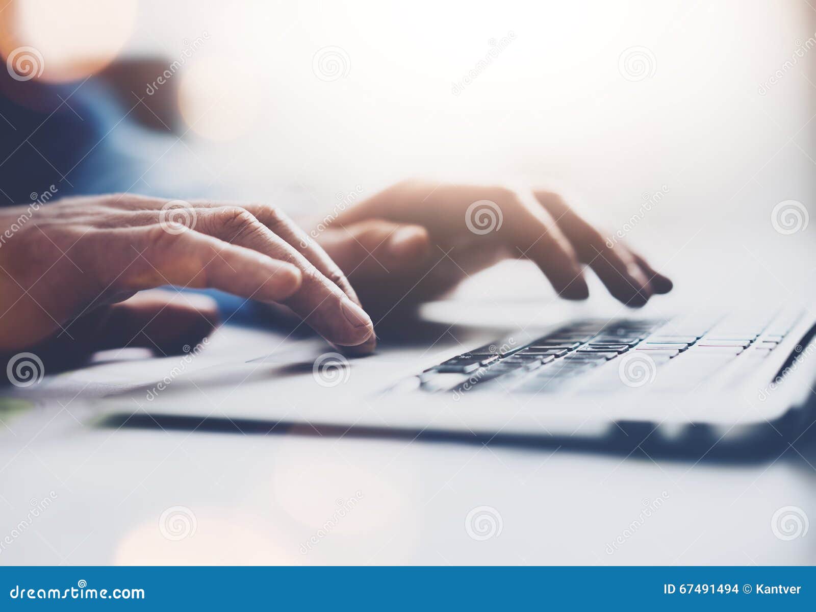 Photo Businessman Working with Generic Design Notebook. Typing Message ...