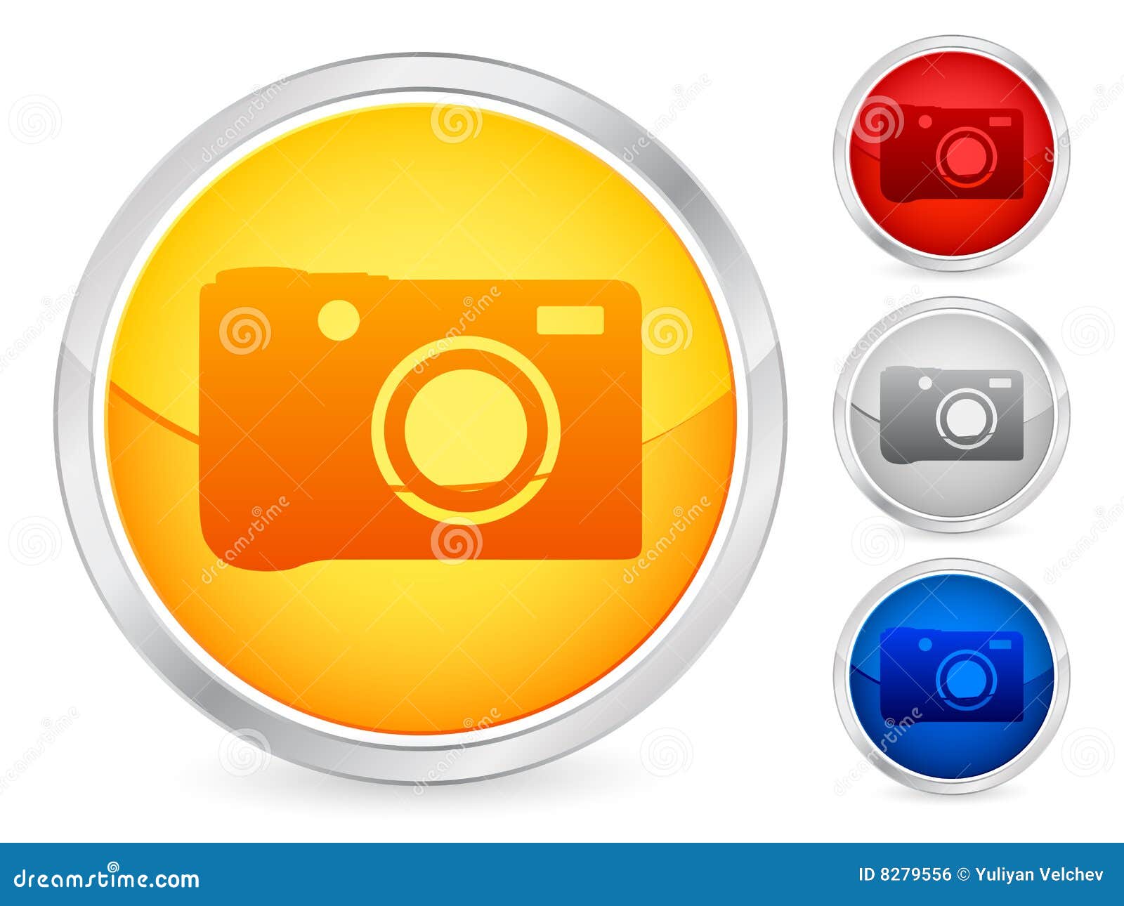 Photo button stock vector. Illustration of focus, touch - 8279556