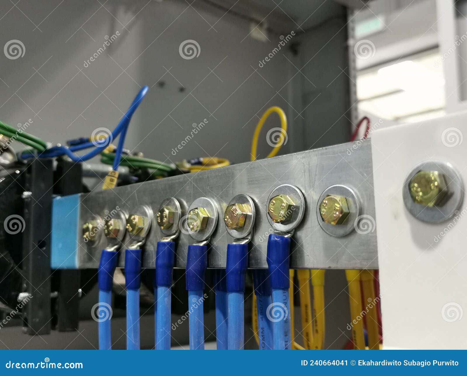 Photo of Cable Connection on Copper Bars in Low Voltage Switchboard ...
