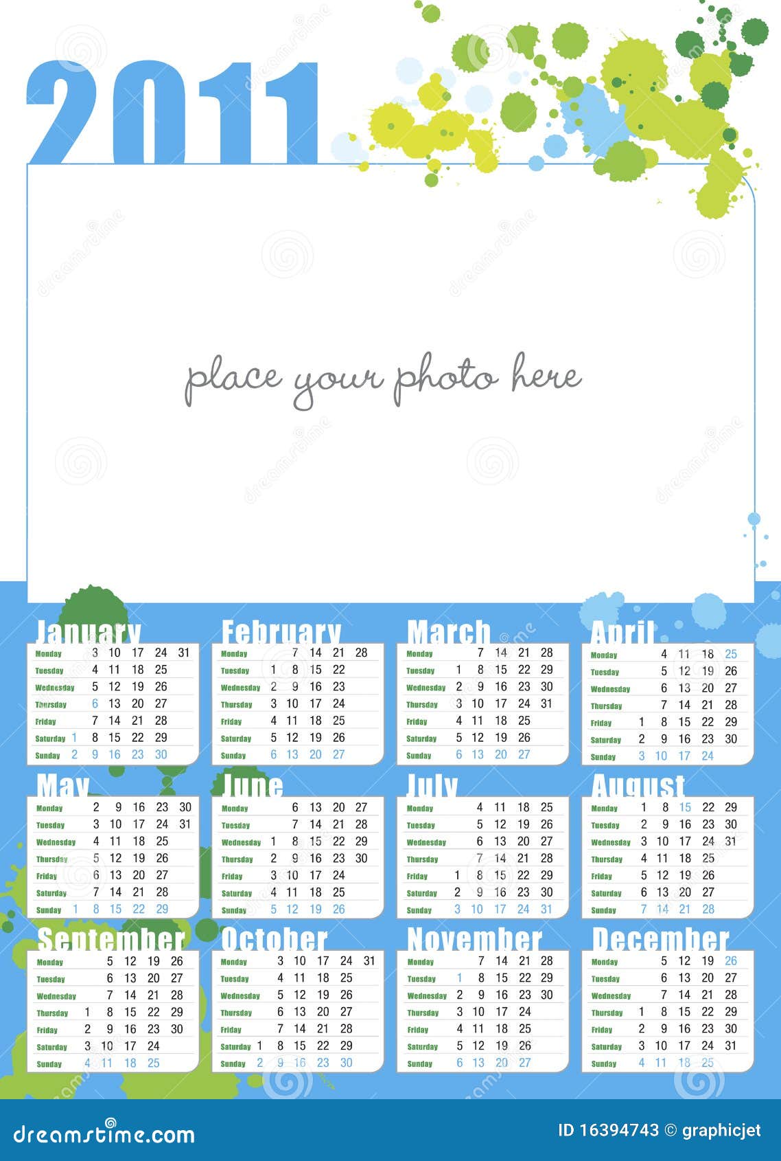 Photo-calendar in English for 2011 Stock Vector - Illustration of ...