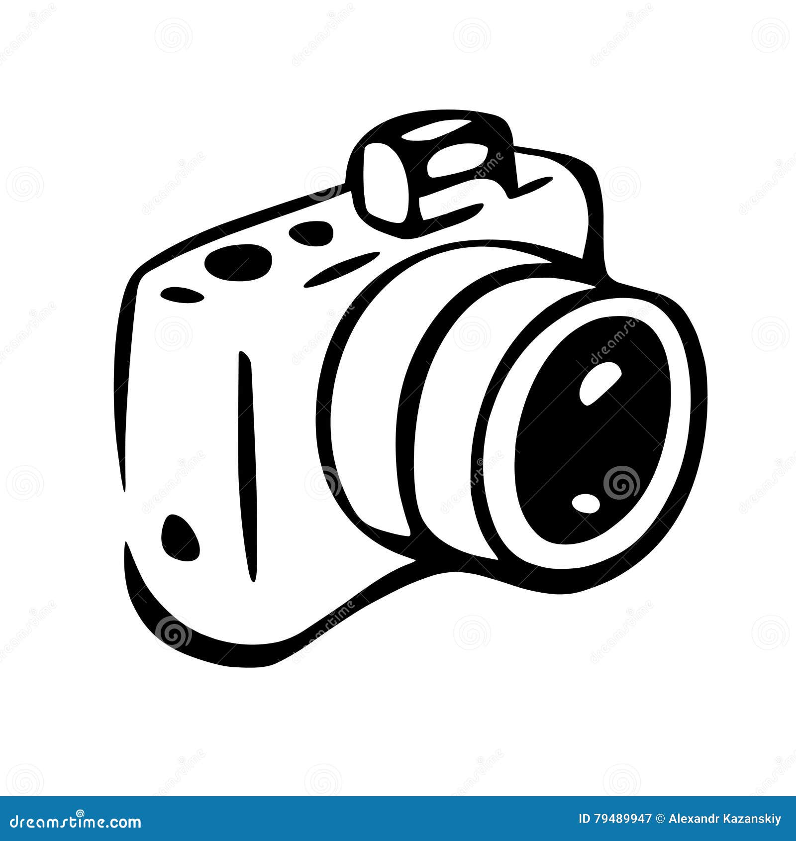 Photo camera drawing stock vector. Illustration of filming - 79489947