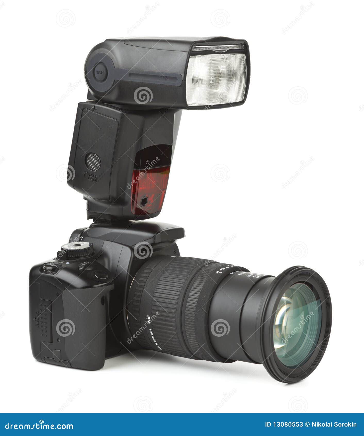 Photo camera and flash stock image. Image of lens, display - 13080553