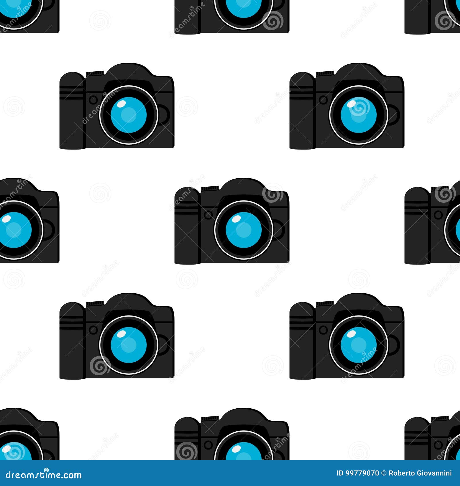 Photo Camera Flat Icon Seamless Pattern Stock Vector - Illustration of ...