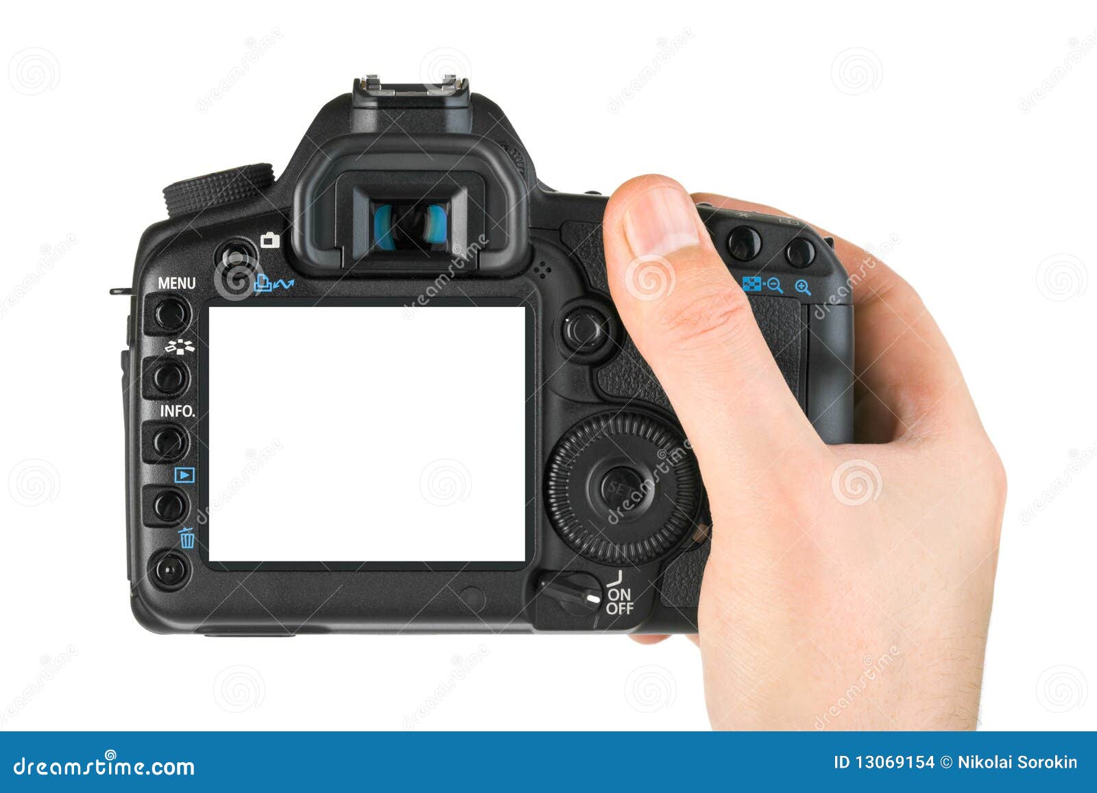 Photo camera in hand stock photo. Image of digitally - 13069154