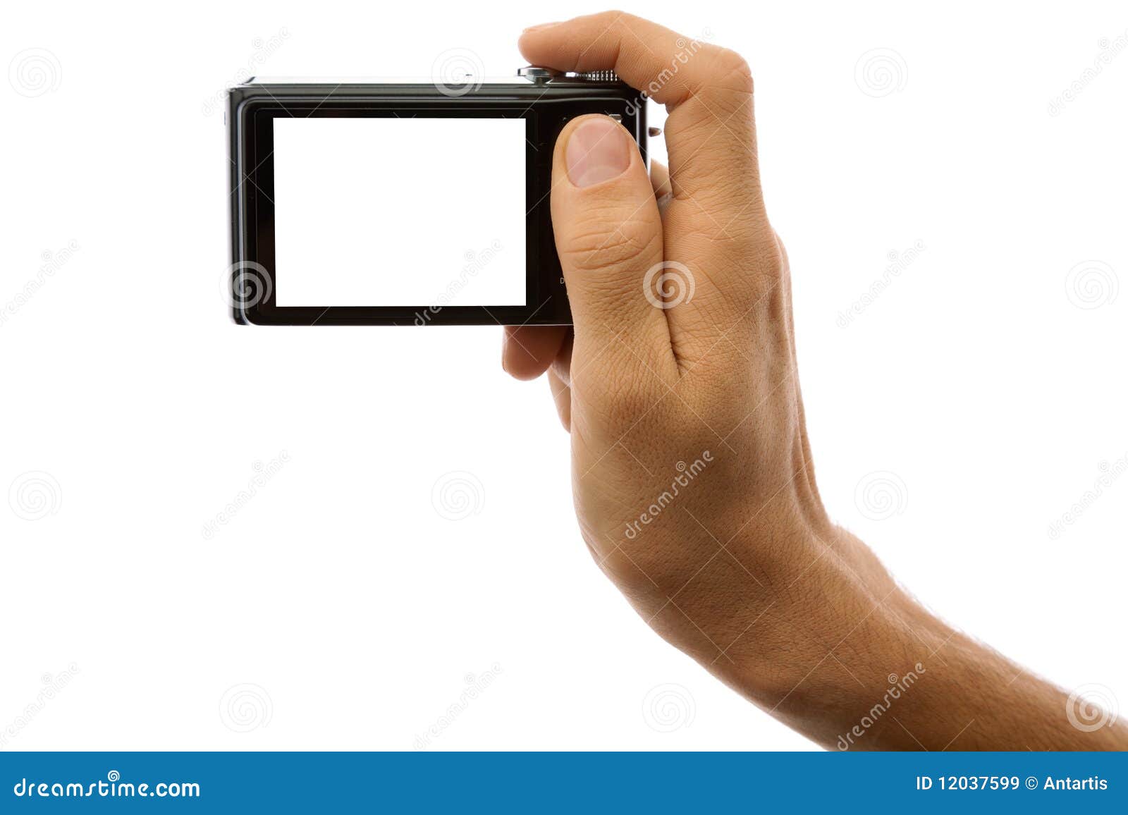Photo Camera in Hand Isolated on White Background Stock Image - Image ...