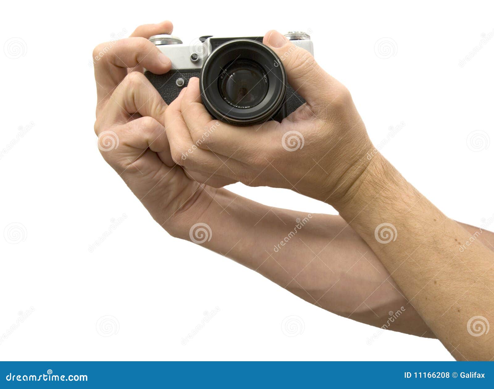 Photo camera in hands stock photo. Image of aiming, dslr - 11166208