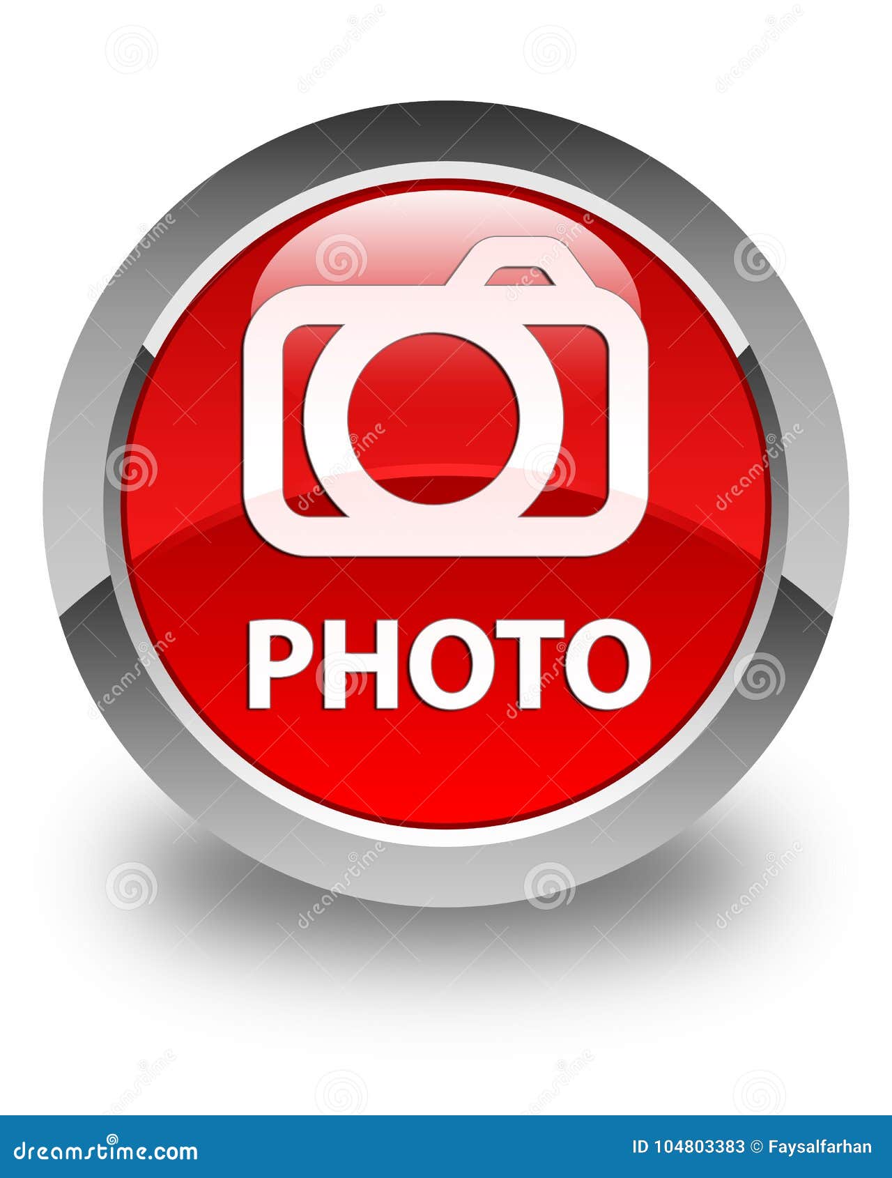 Photo (camera Icon) Glossy Red Round Button Stock Illustration ...