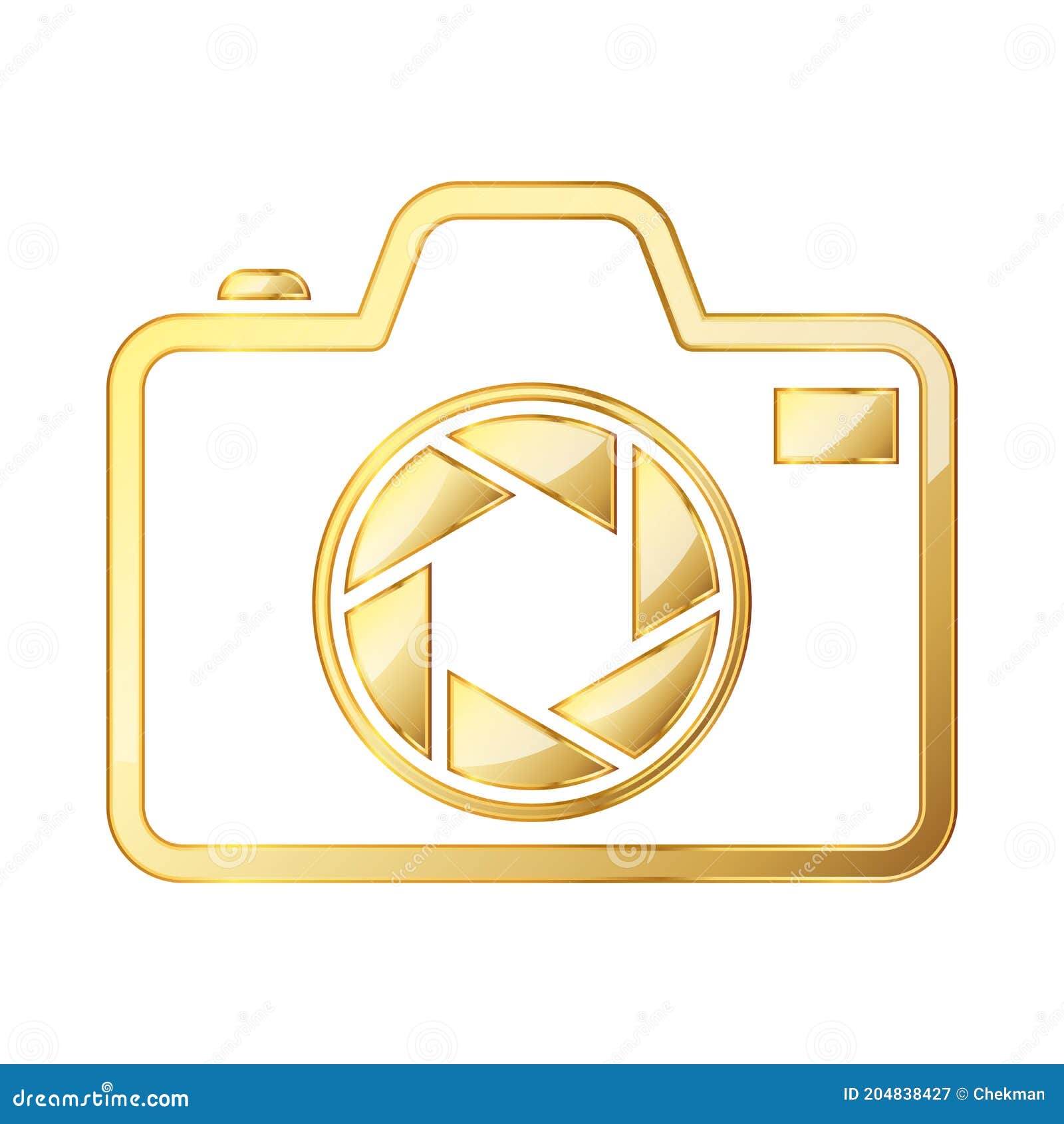 Photo Camera Icon. Gold Photo Camera Icon Isolated Stock Illustration ...