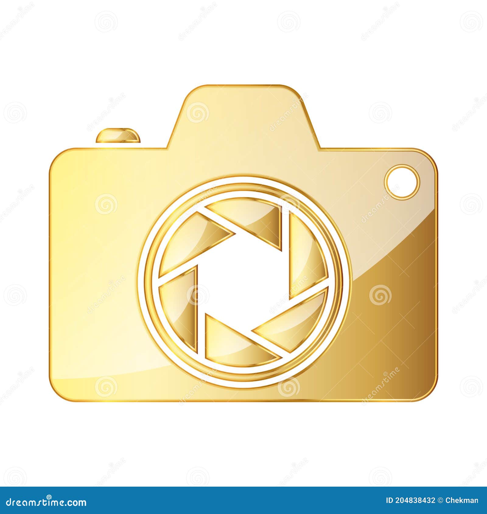 Photo Camera Icon. Gold Photo Camera Icon Isolated Stock Illustration ...