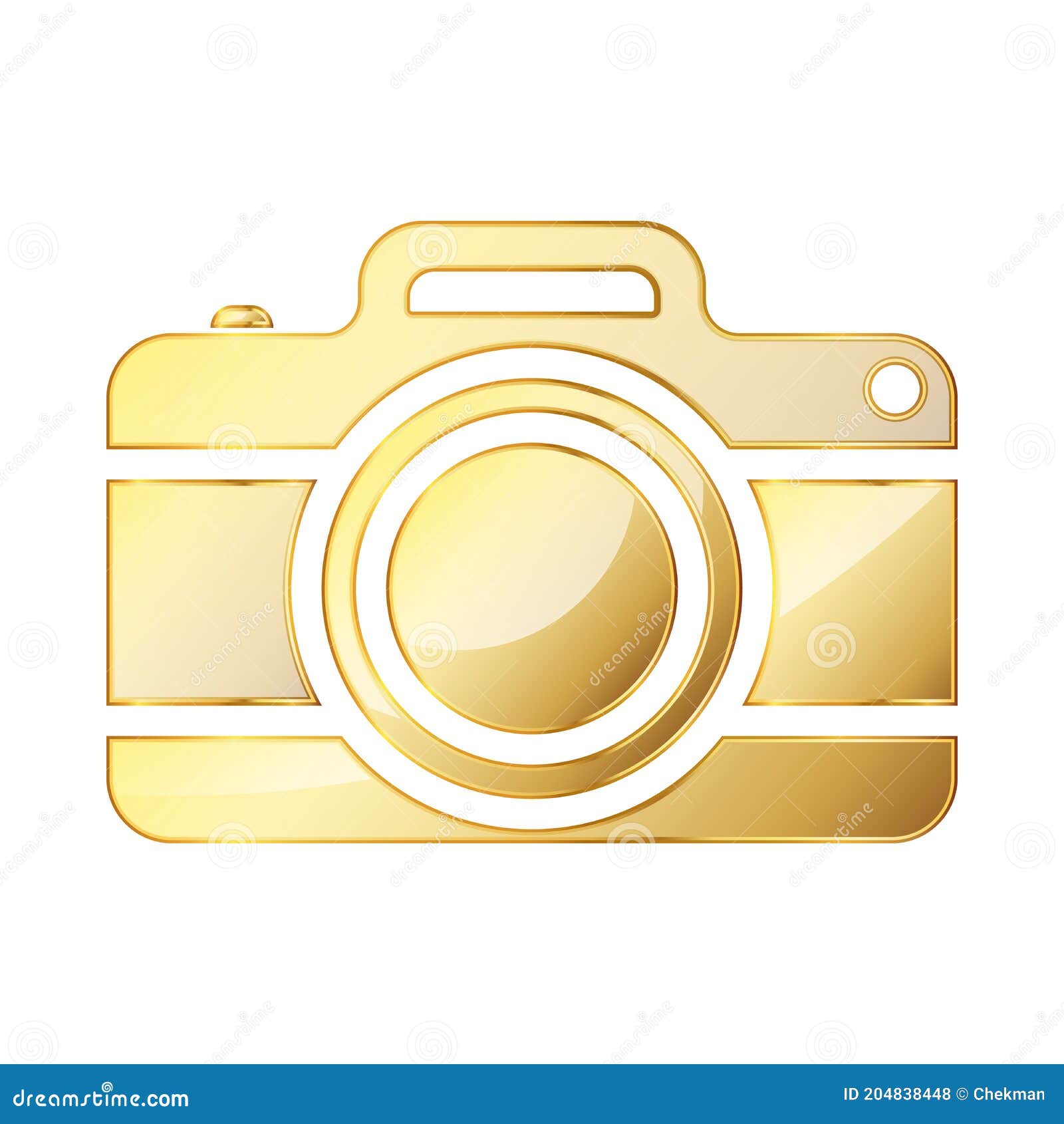 Photo Camera Icon. Gold Photo Camera Icon Isolated Stock Illustration ...