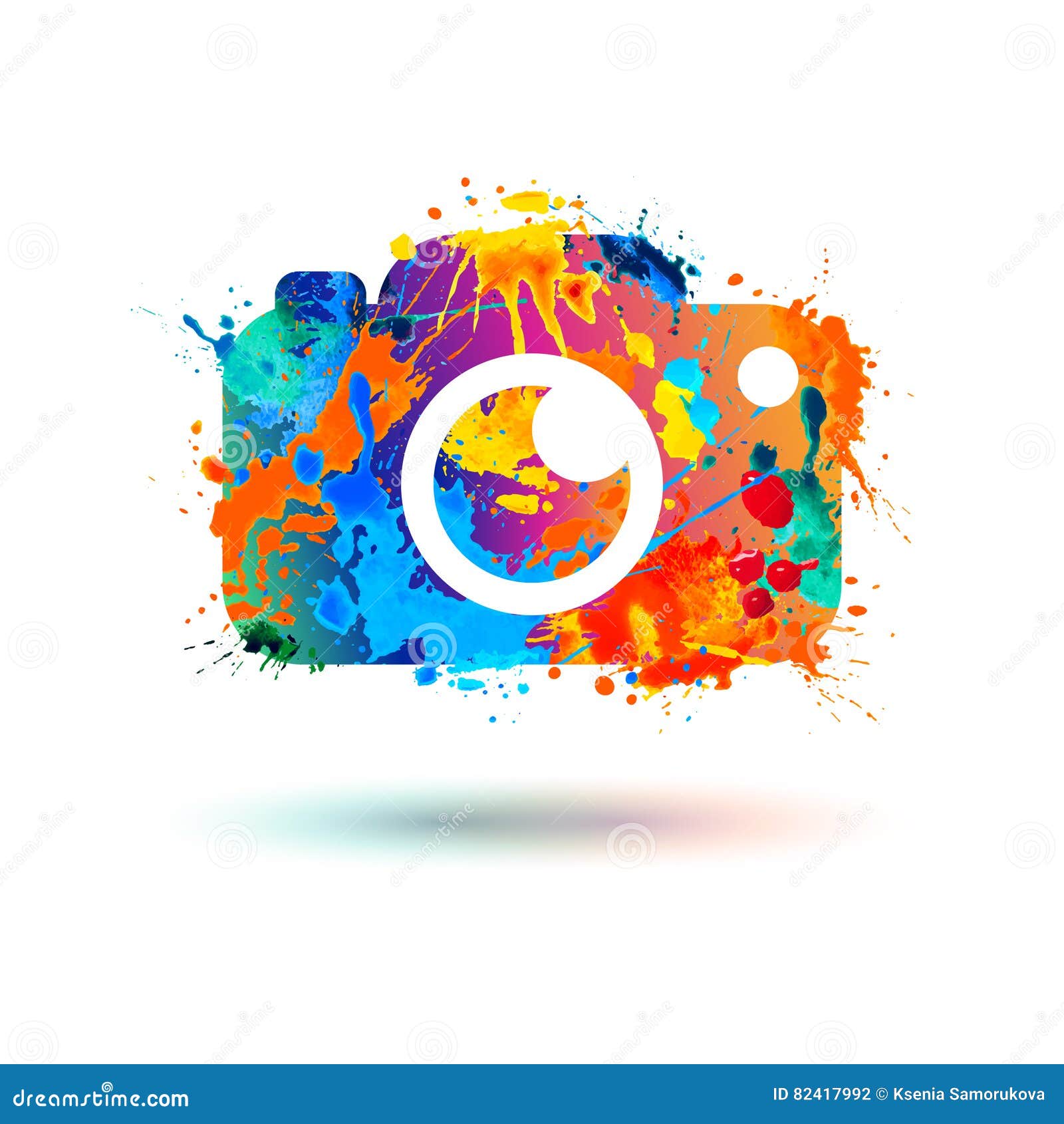 Photo Camera Icon. Splash Paint Stock Vector - Illustration of digital ...