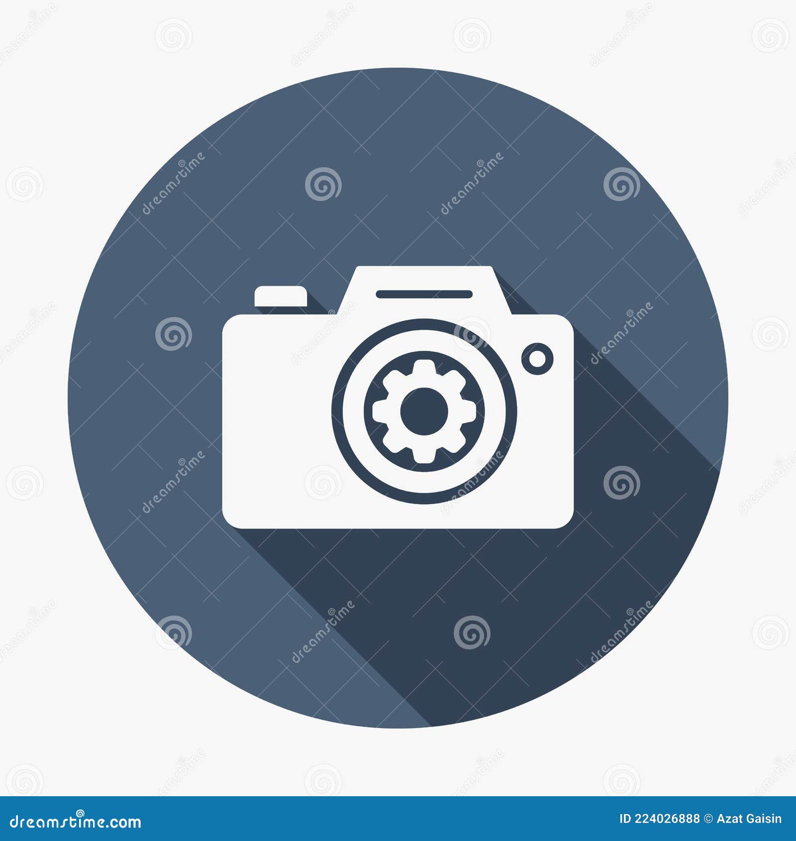 Photo Camera Icon, Technology Icon with Settings Sign. Photo Camera ...