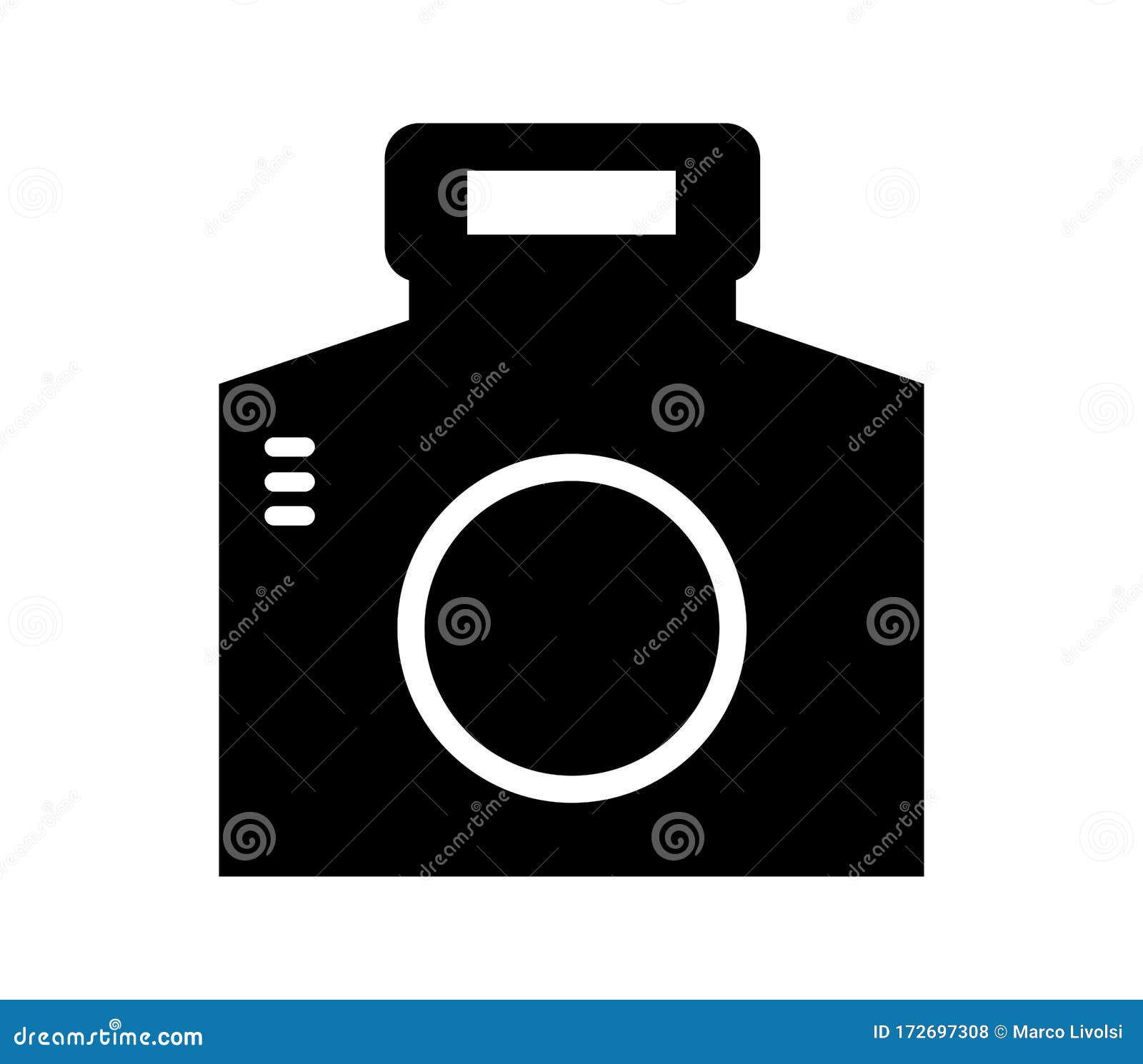 Photo Camera Icon in Vector on White Background Stock Illustration ...