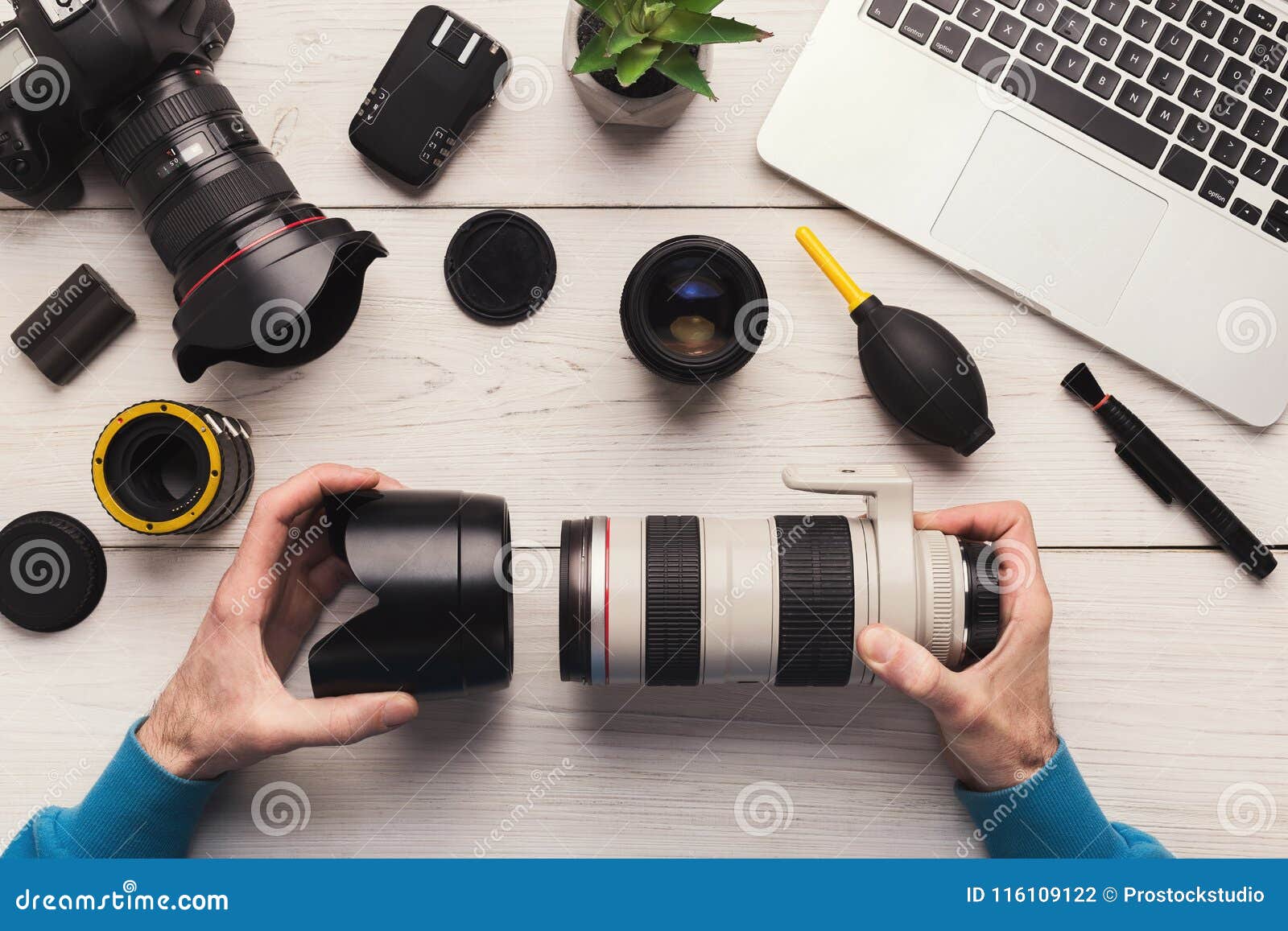 Photo Camera Lens Disassembling Top View Stock Photo - Image of ...